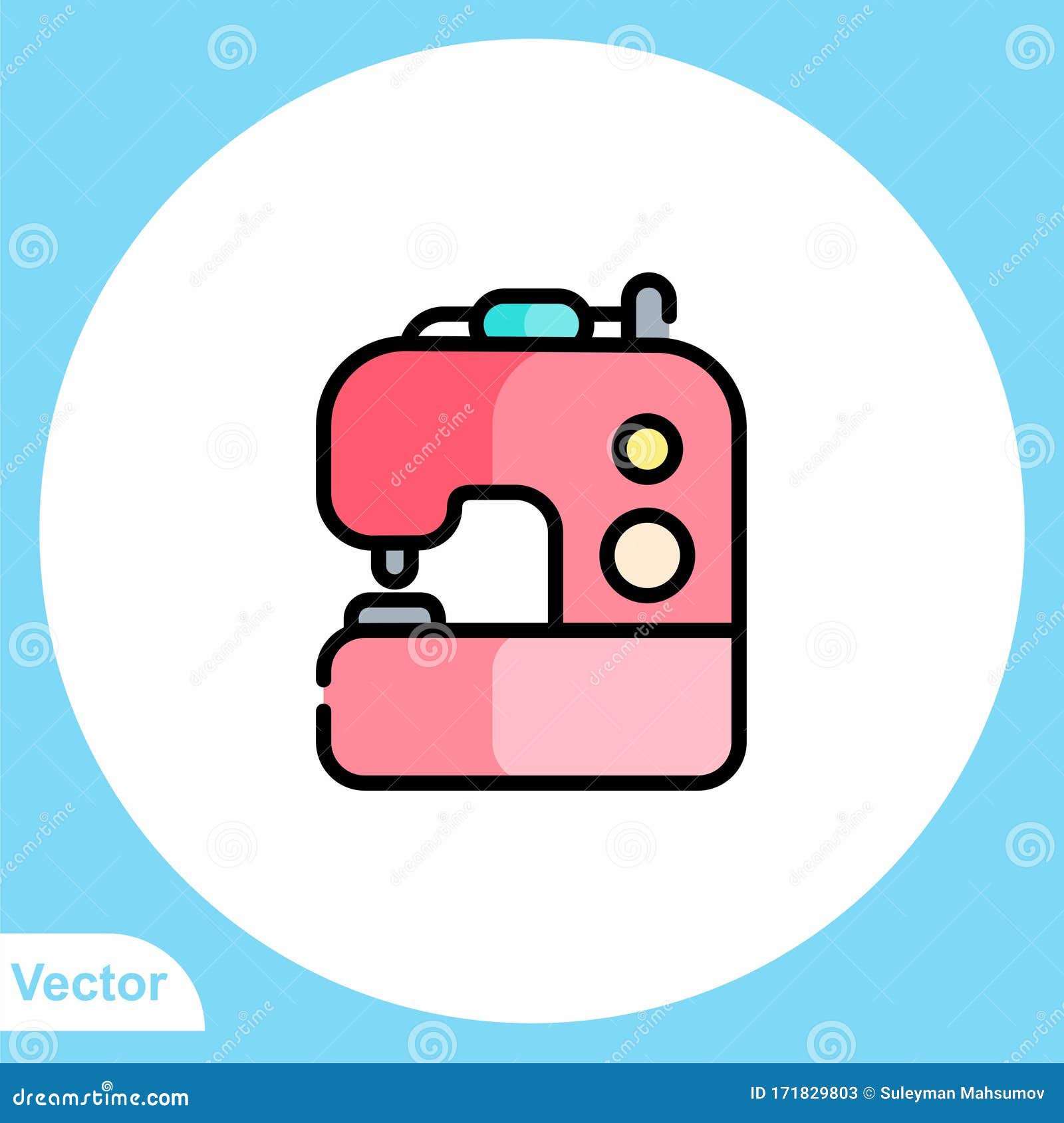 Sewing Machine Flat Vector Icon Sign Symbol Stock Vector - Illustration ...