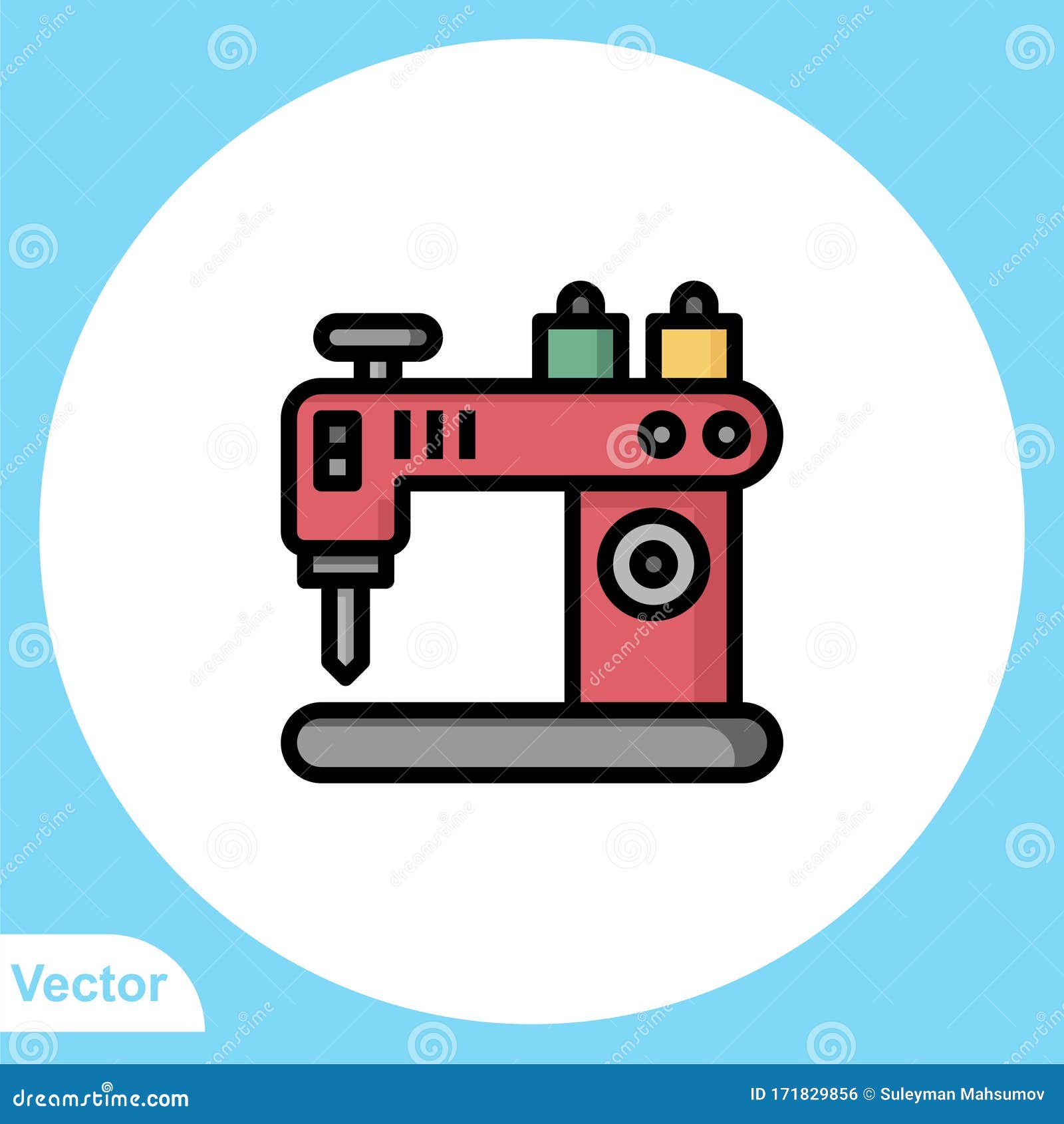 Sewing Machine Flat Vector Icon Sign Symbol Stock Illustration ...