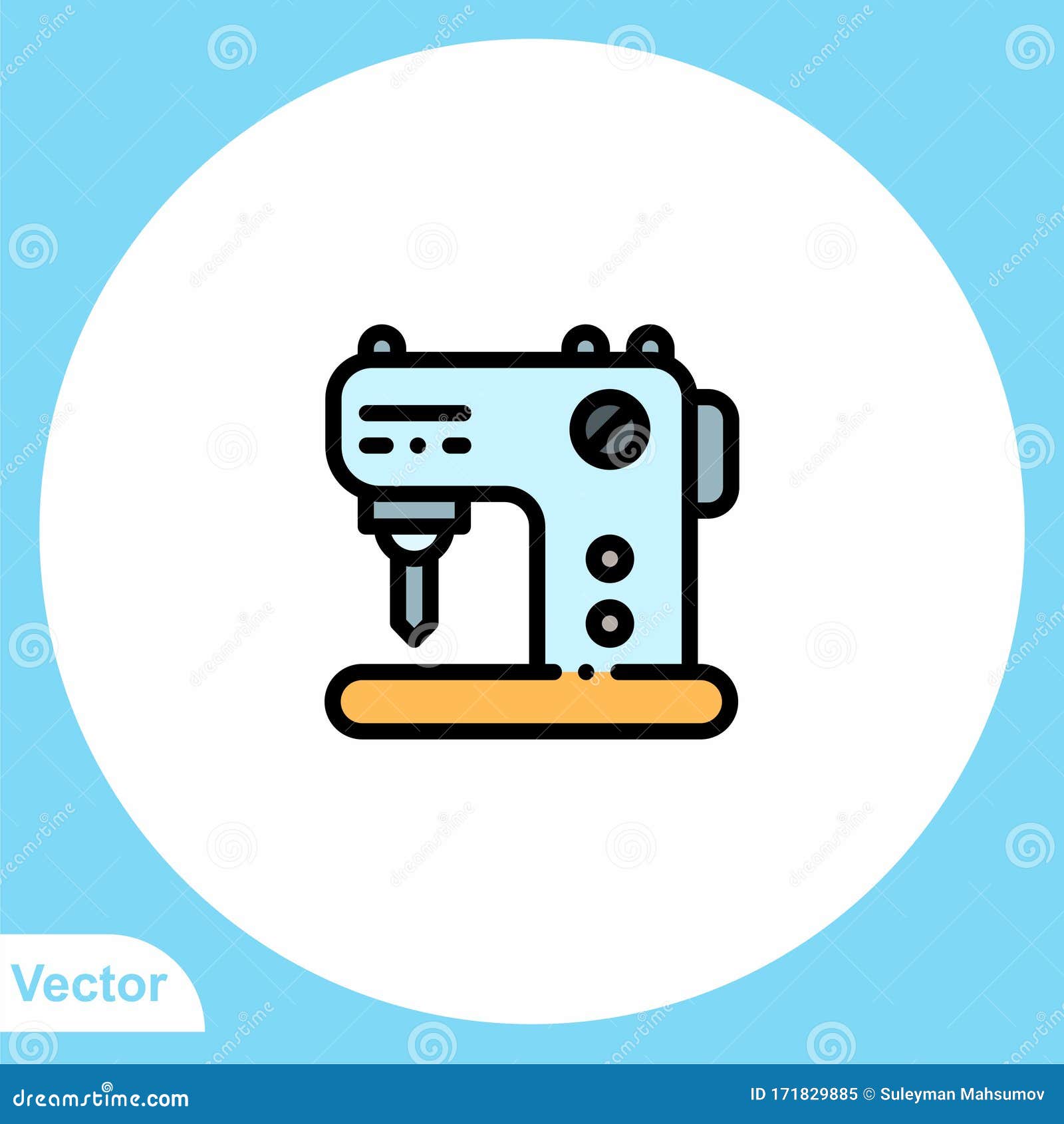Sewing Machine Flat Vector Icon Sign Symbol Stock Illustration ...