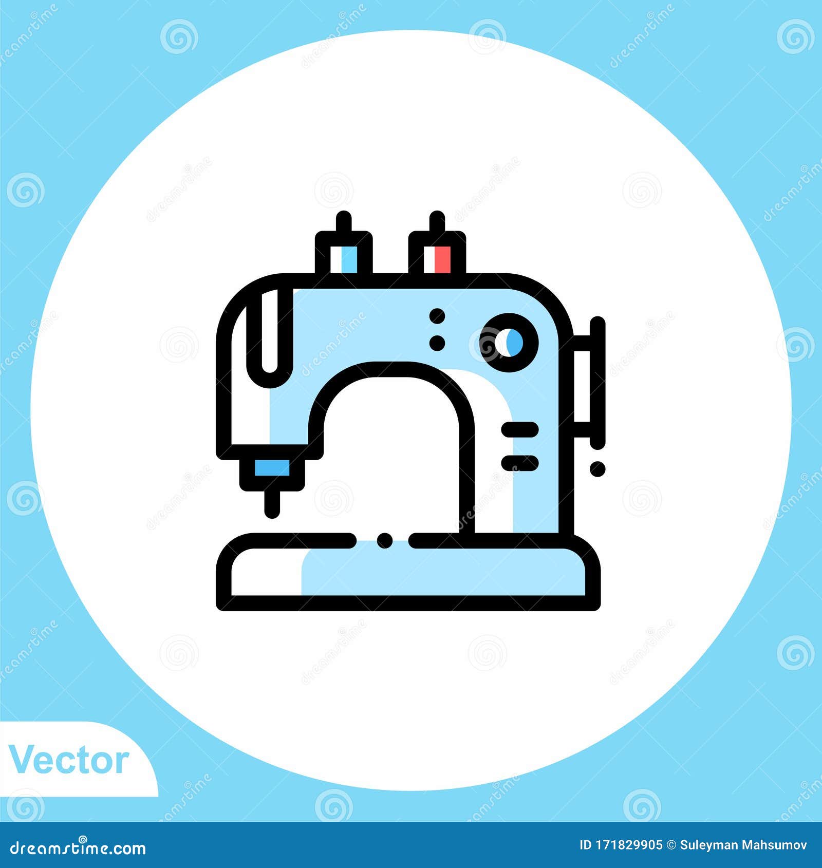 Sewing Machine Flat Vector Icon Sign Symbol Stock Illustration ...