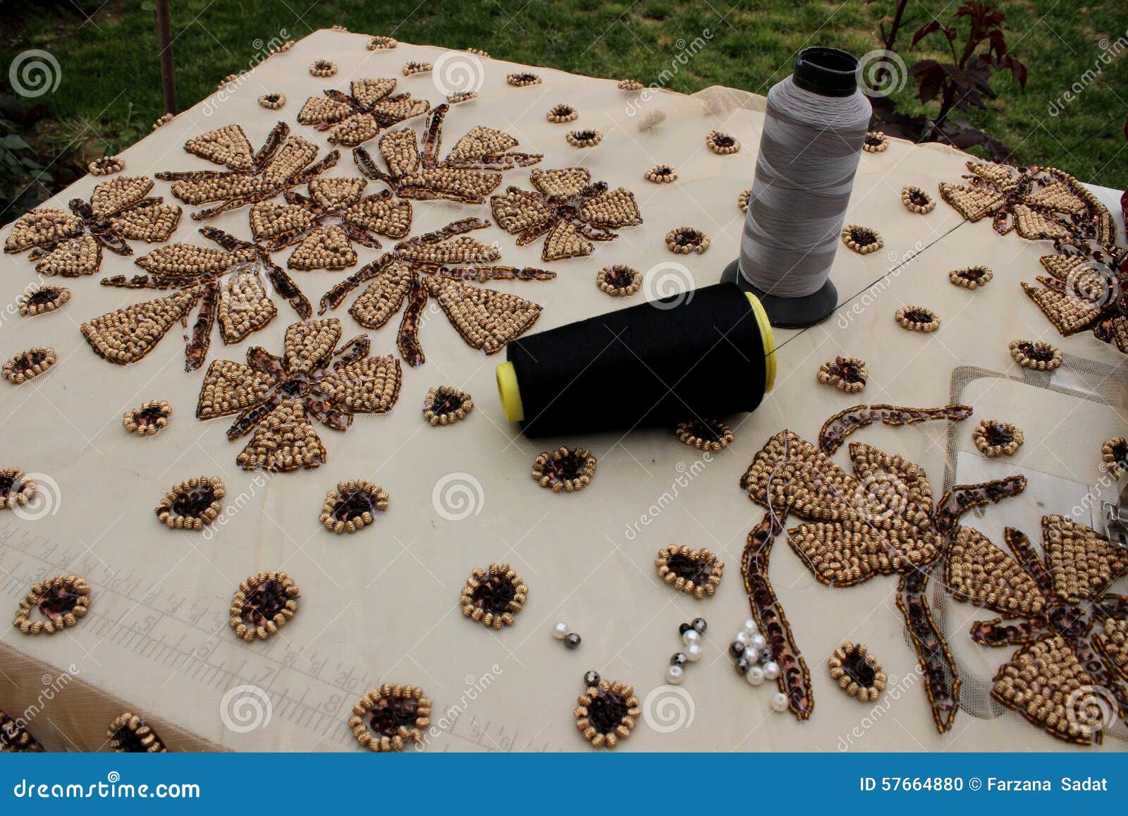 Sewing machine in garden stock photo. Image of business - 57664880