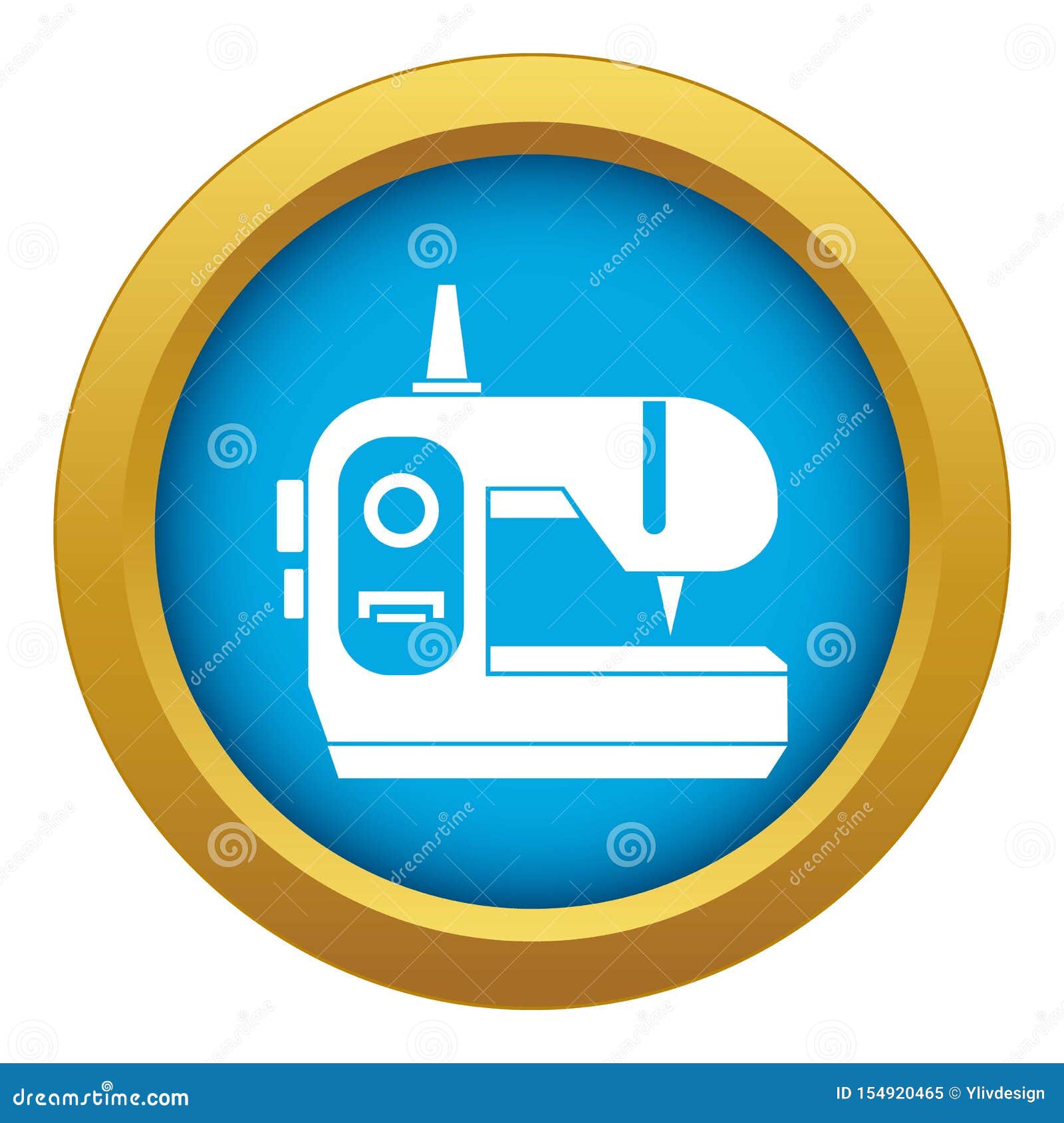 Sewing Machine Icon Blue Vector Isolated Stock Vector - Illustration of ...