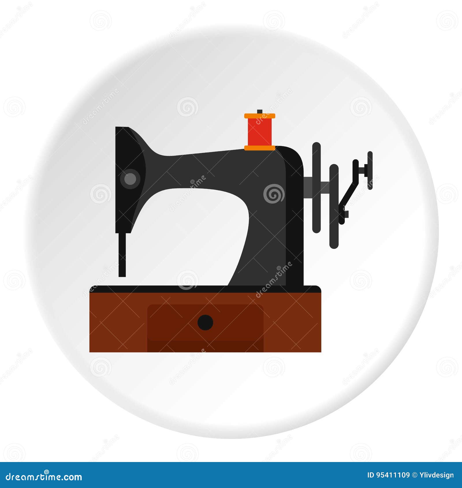 Sewing machine icon circle stock vector. Illustration of equipment ...