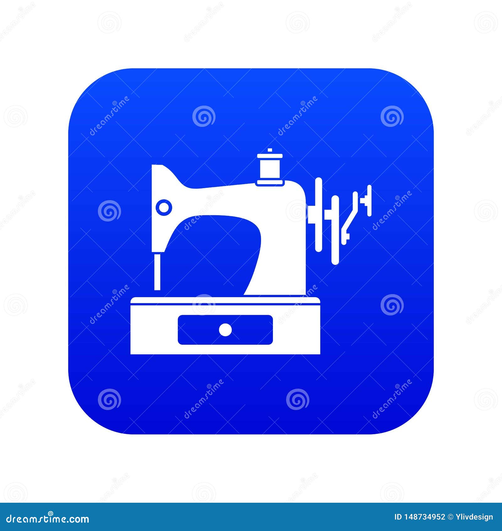 Sewing Machine Icon Digital Blue Stock Vector - Illustration of factory ...