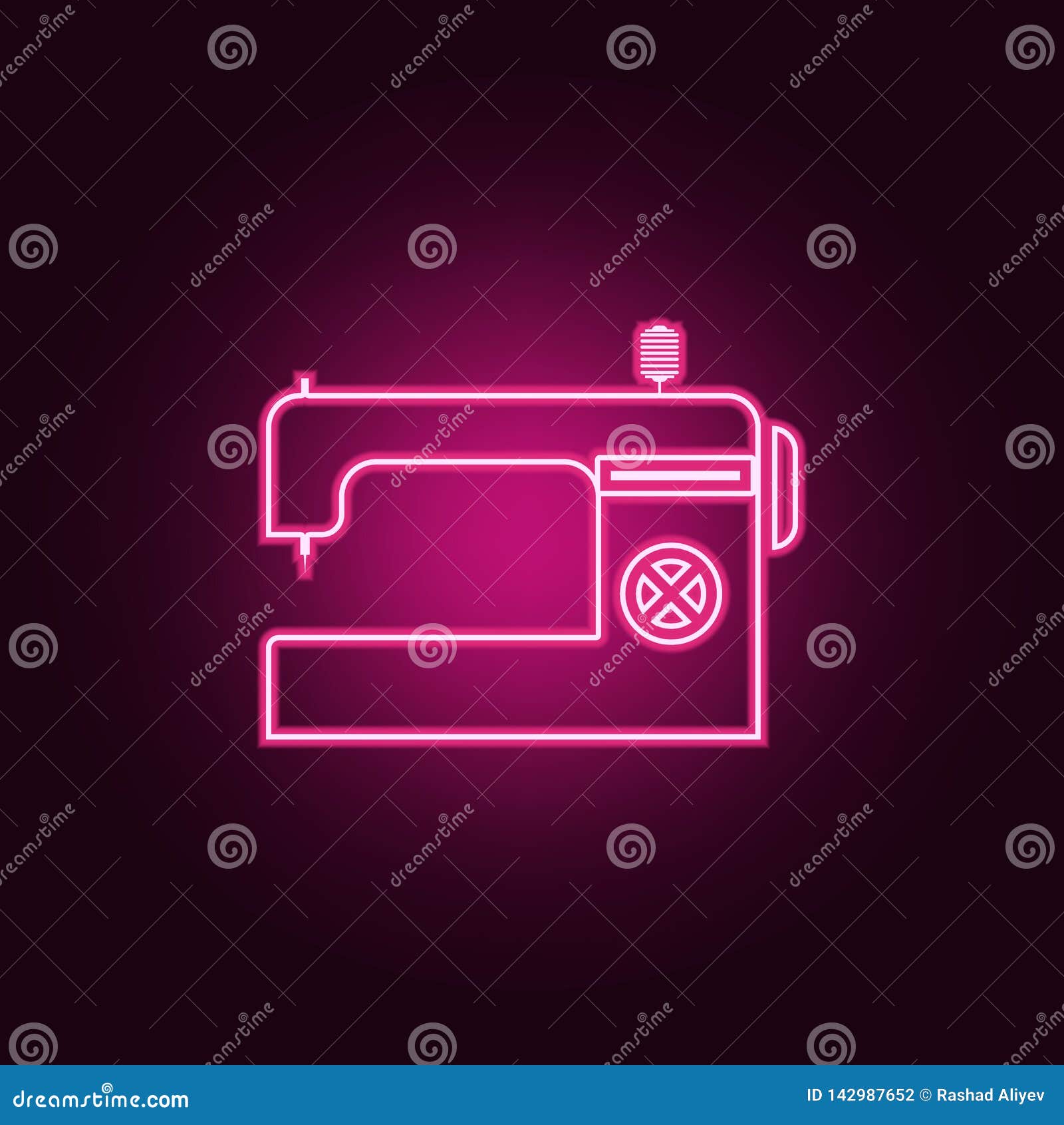 Sewing Machine Icon. Elements of Handmade in Neon Style Icons Stock ...