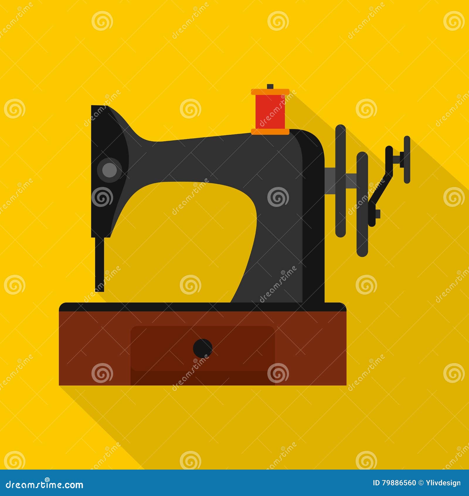 Sewing Machine Icon Flat Style Stock Vector Illustration Of Icon