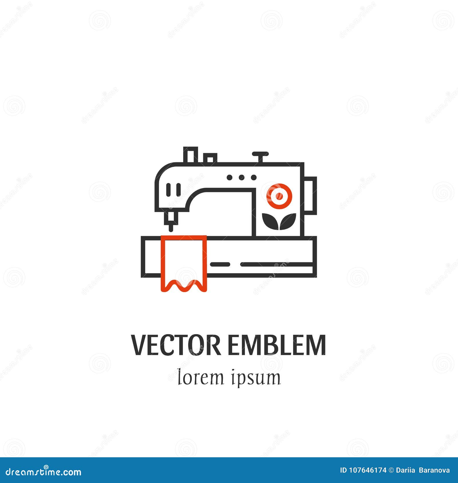 Sewing Machine Icon in Linear Style Stock Vector - Illustration of ...