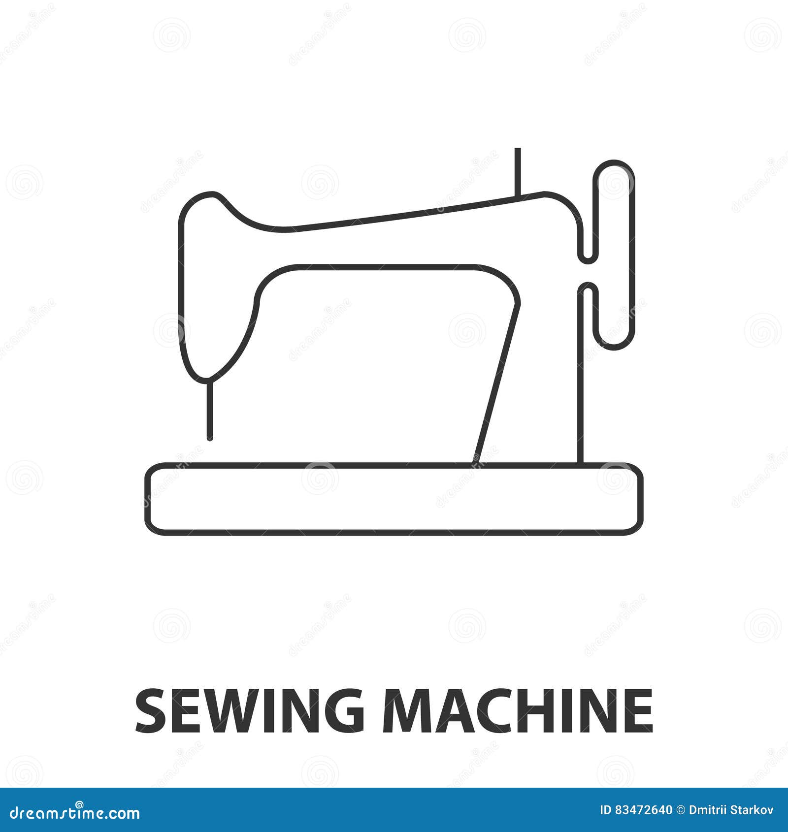 Sewing Machine Icon or Logo Line Art Style. Stock Vector - Illustration ...