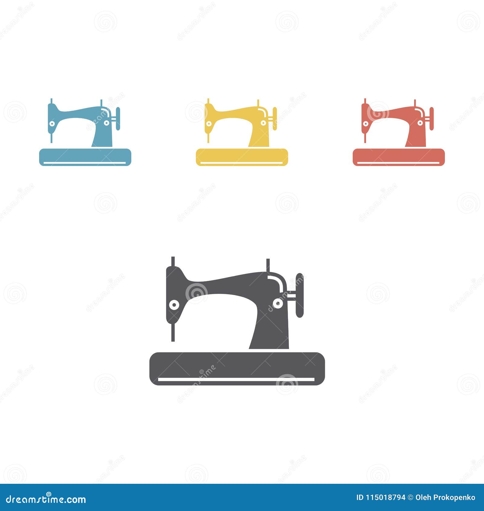 Sewing machine Icon stock vector. Illustration of fabric - 115018794