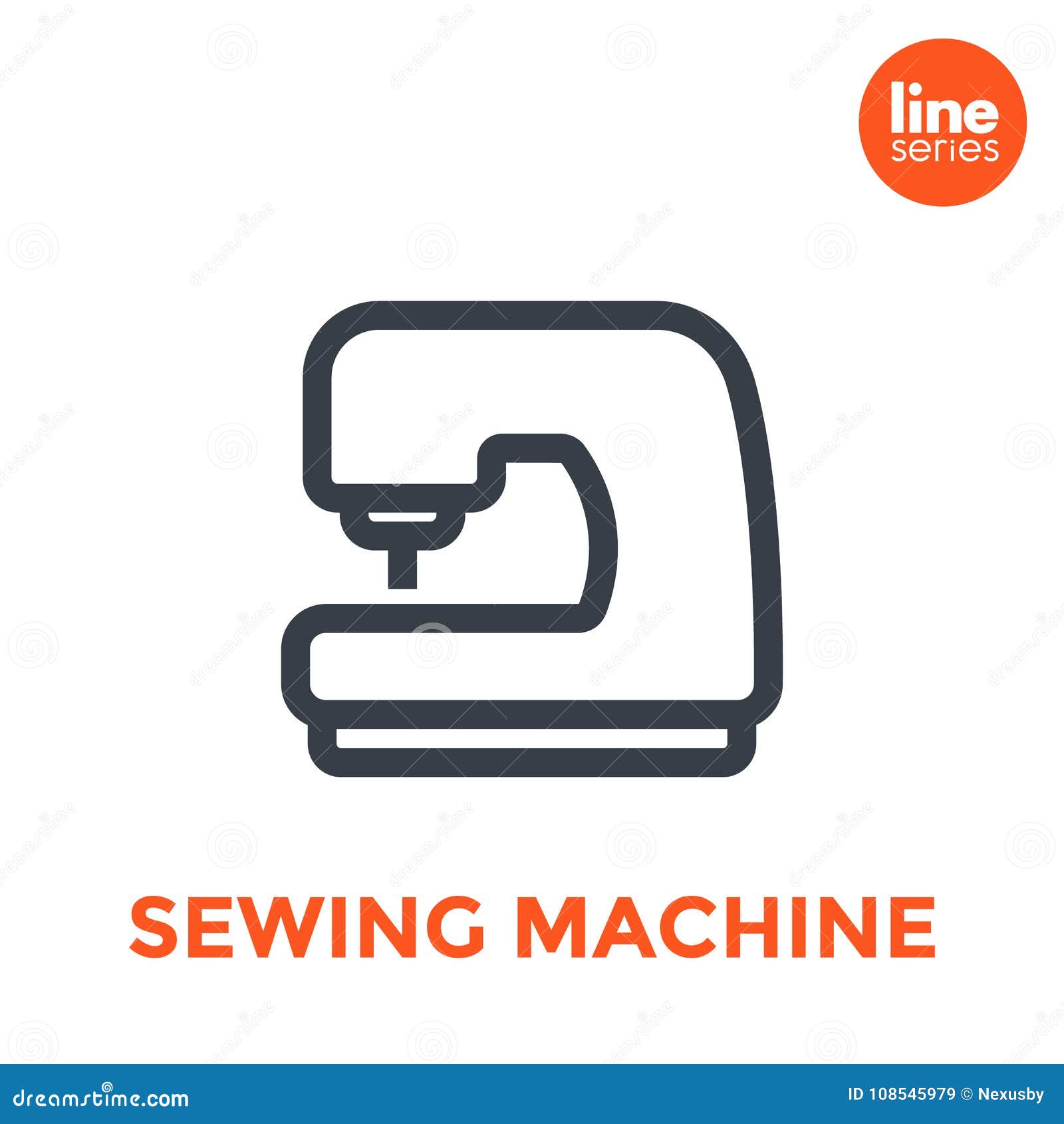 Sewing Machine Icon on White Stock Vector - Illustration of fashion ...
