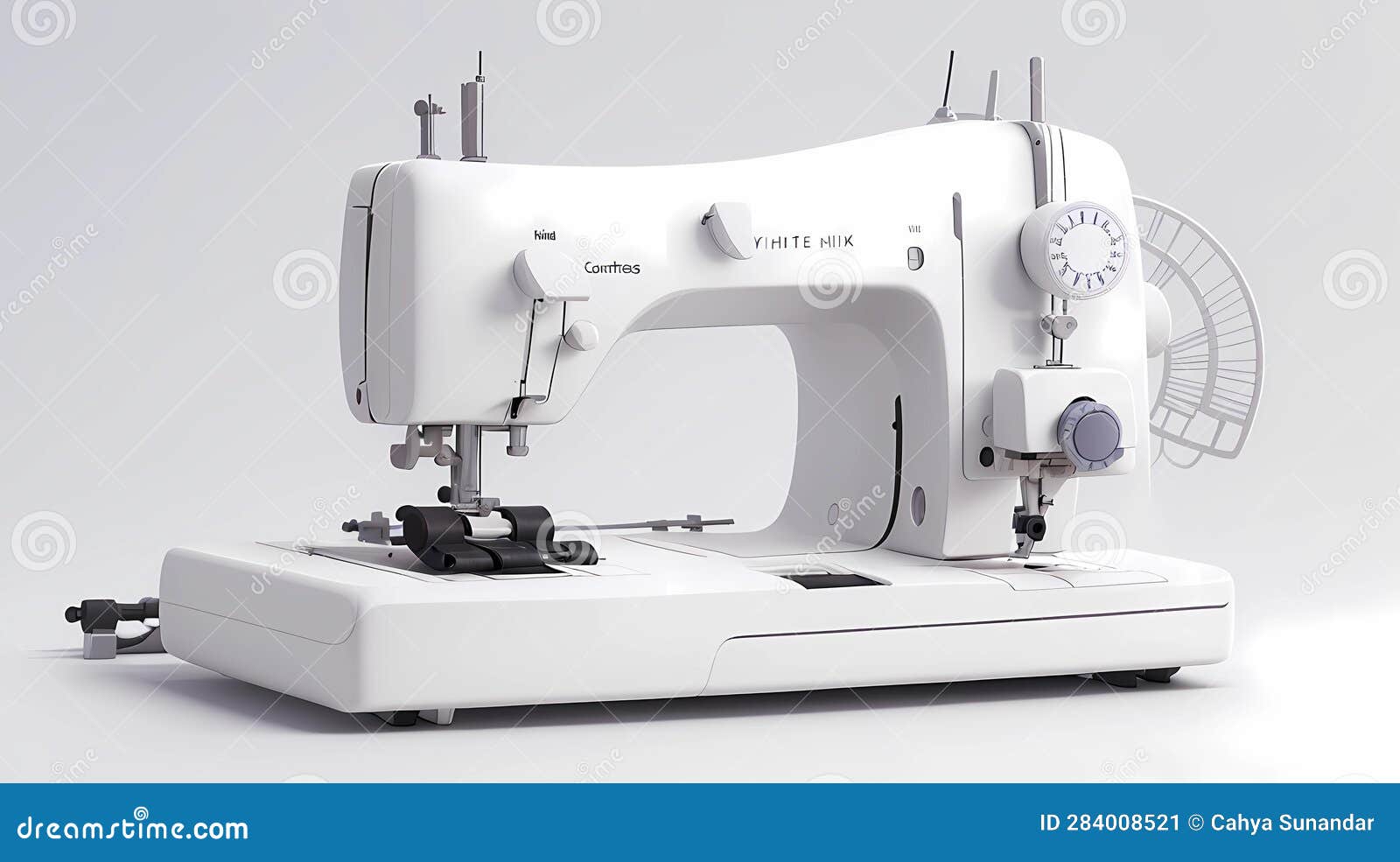 Sewing Machine Isolated At White Background Stock Illustration