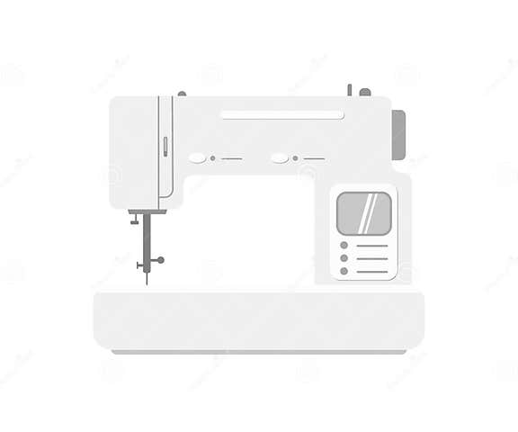 Sewing Machine Isolated On White Background Cartoon Flat Style Stock