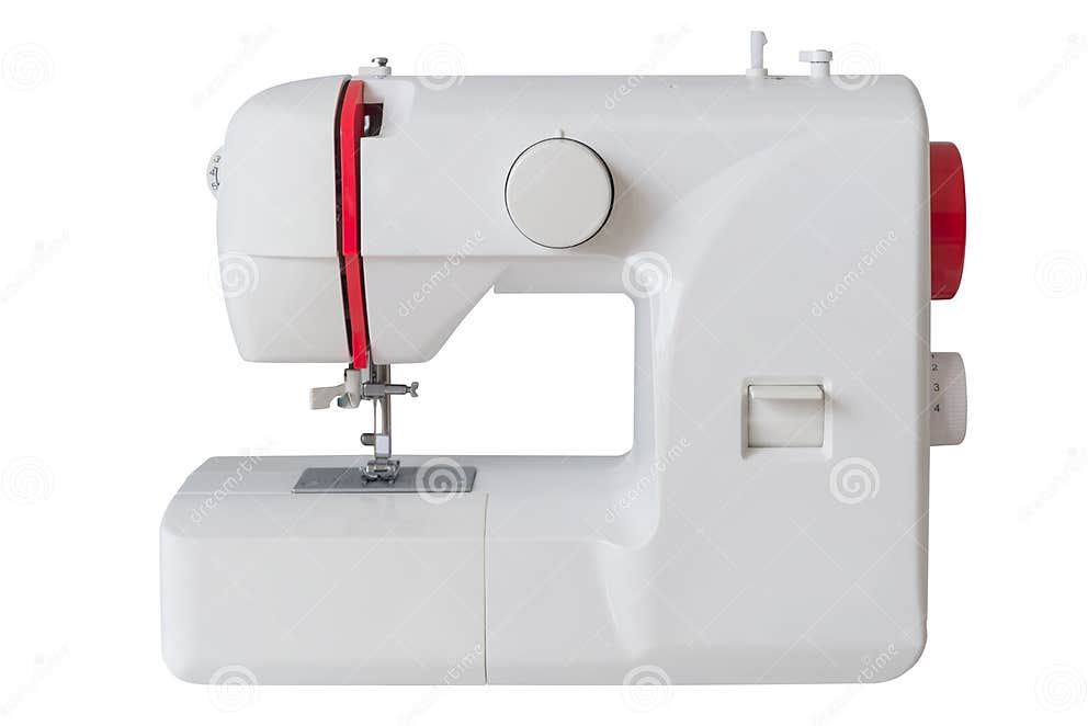 Sewing Machine Isolated on a White Background Stock Photo - Image of ...