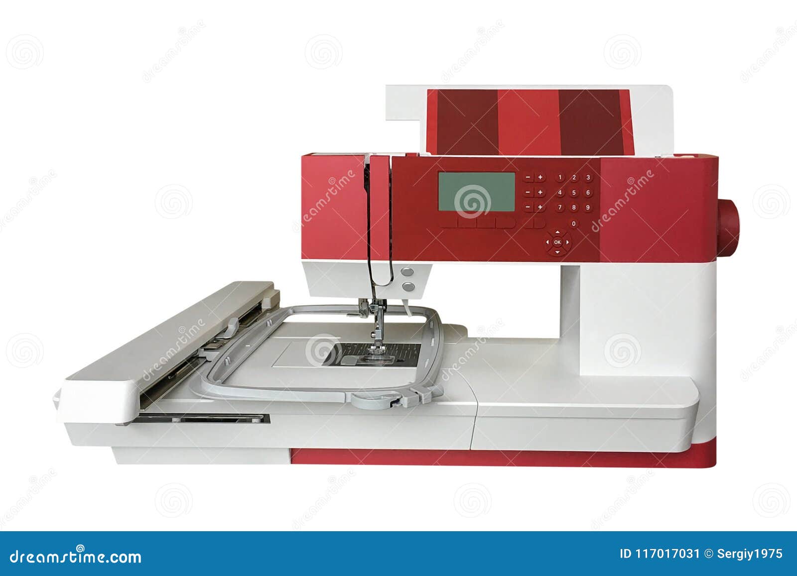 Sewing Machine Isolated on White Background Stock Image - Image of home ...