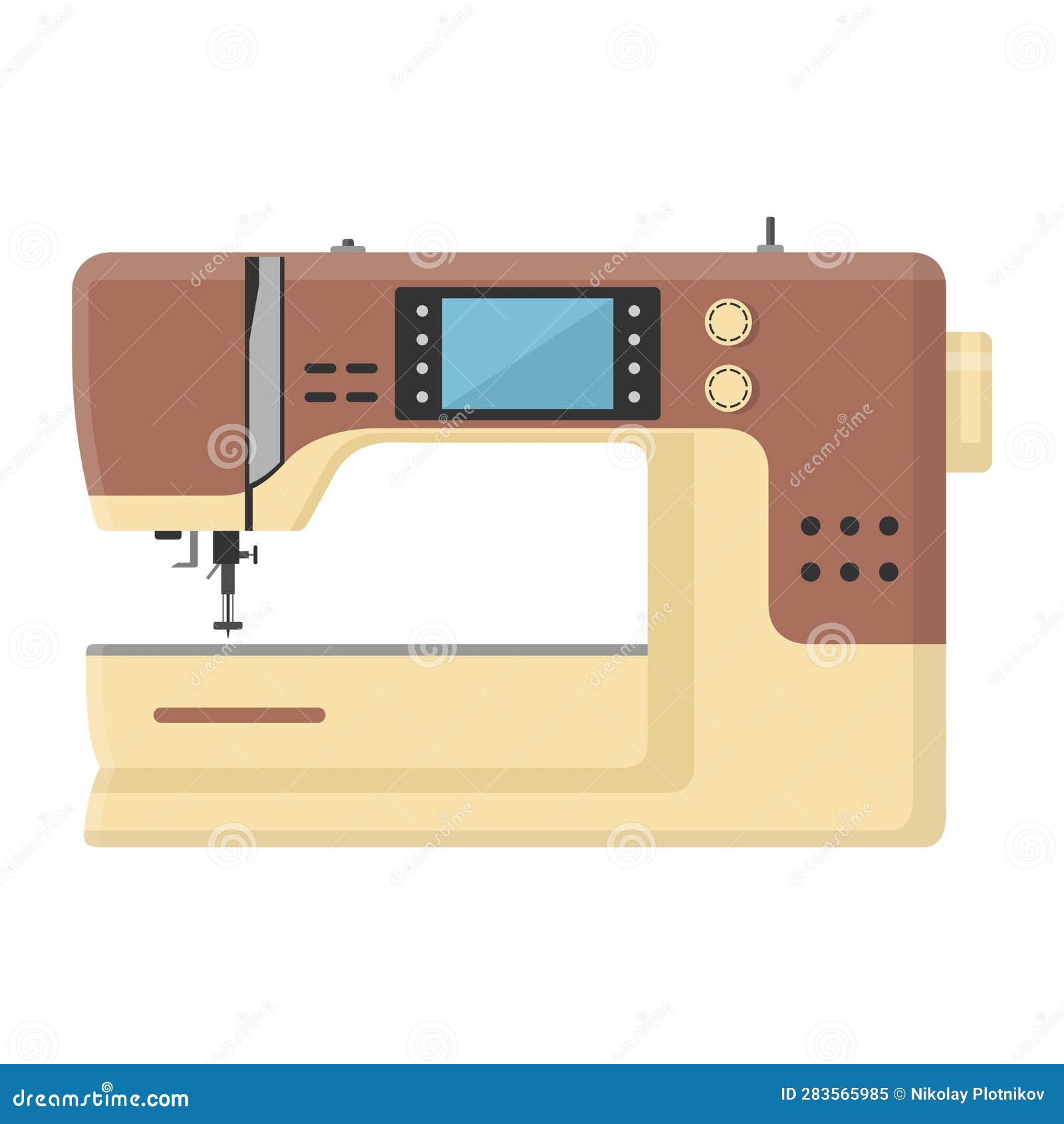 Sewing Machine Isolated On White Background Modern Machine For Sewing