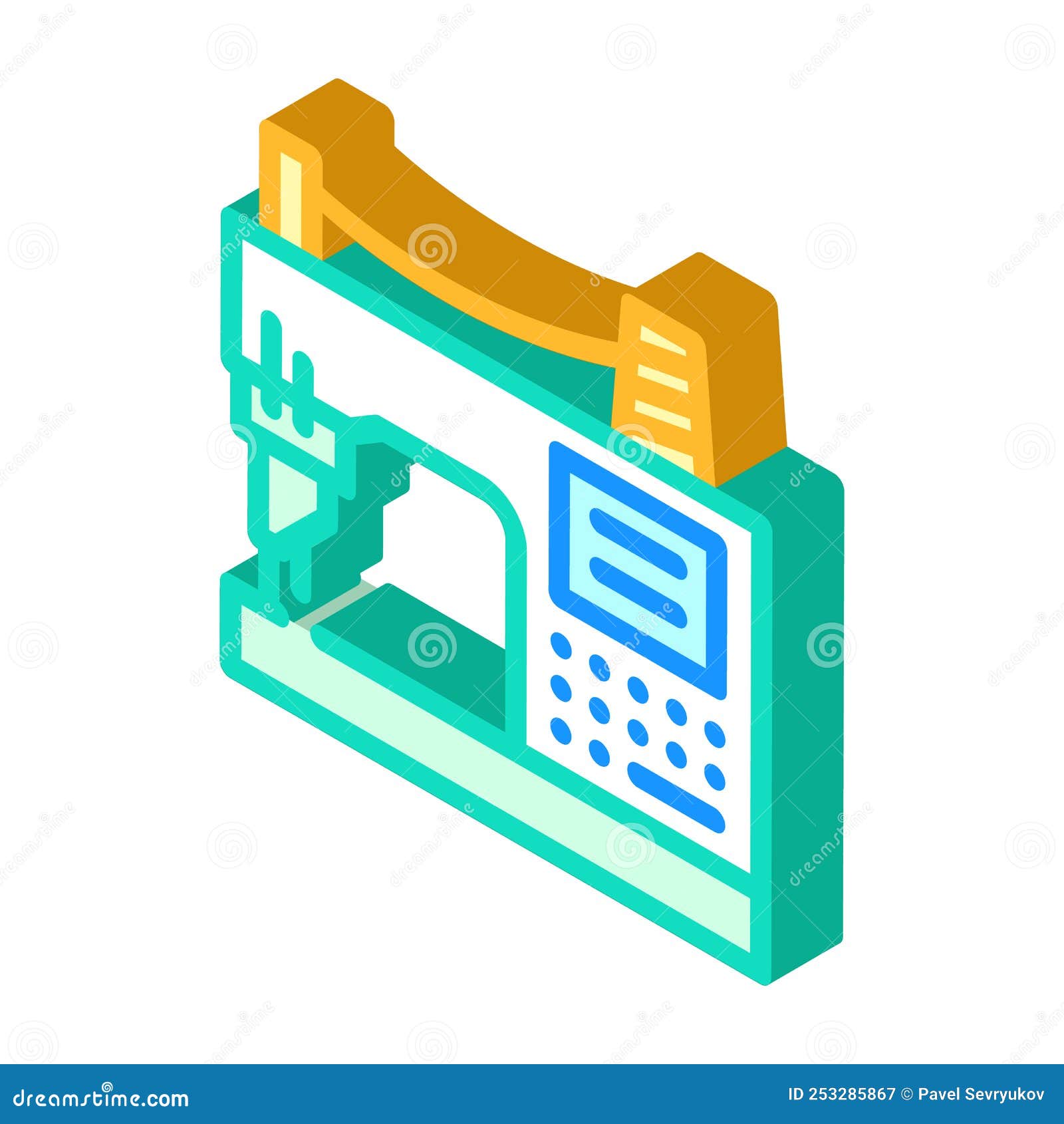 Sewing Machine Isometric Icon Vector Illustration Stock Illustration