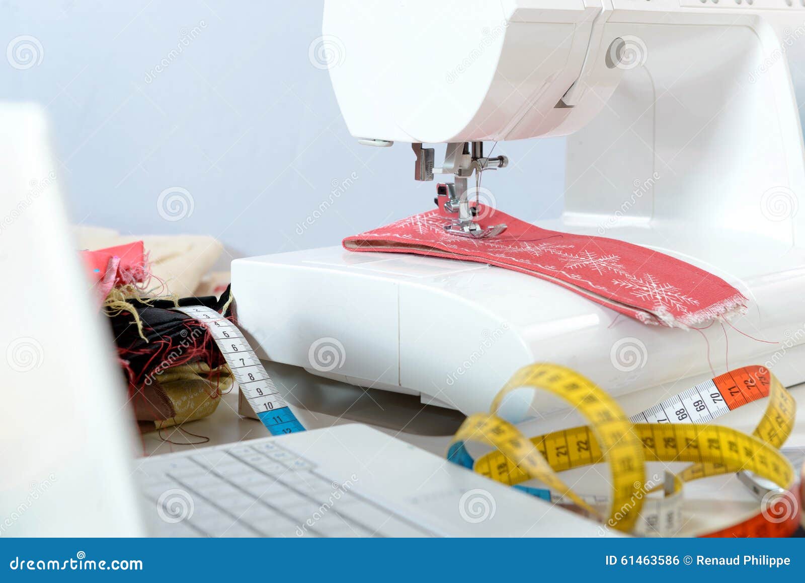 Sewing Machine and Item of Clothing Stock Photo - Image of close ...