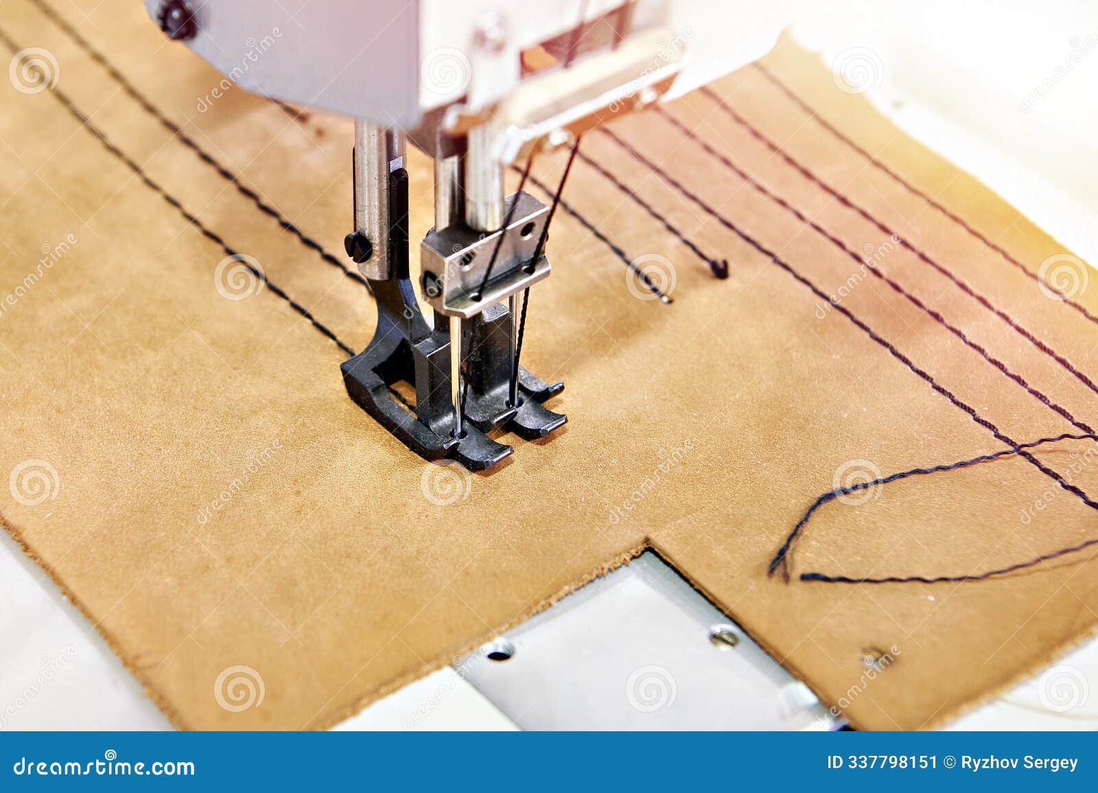 Sewing machine for leather stock image. Image of machine - 337798151