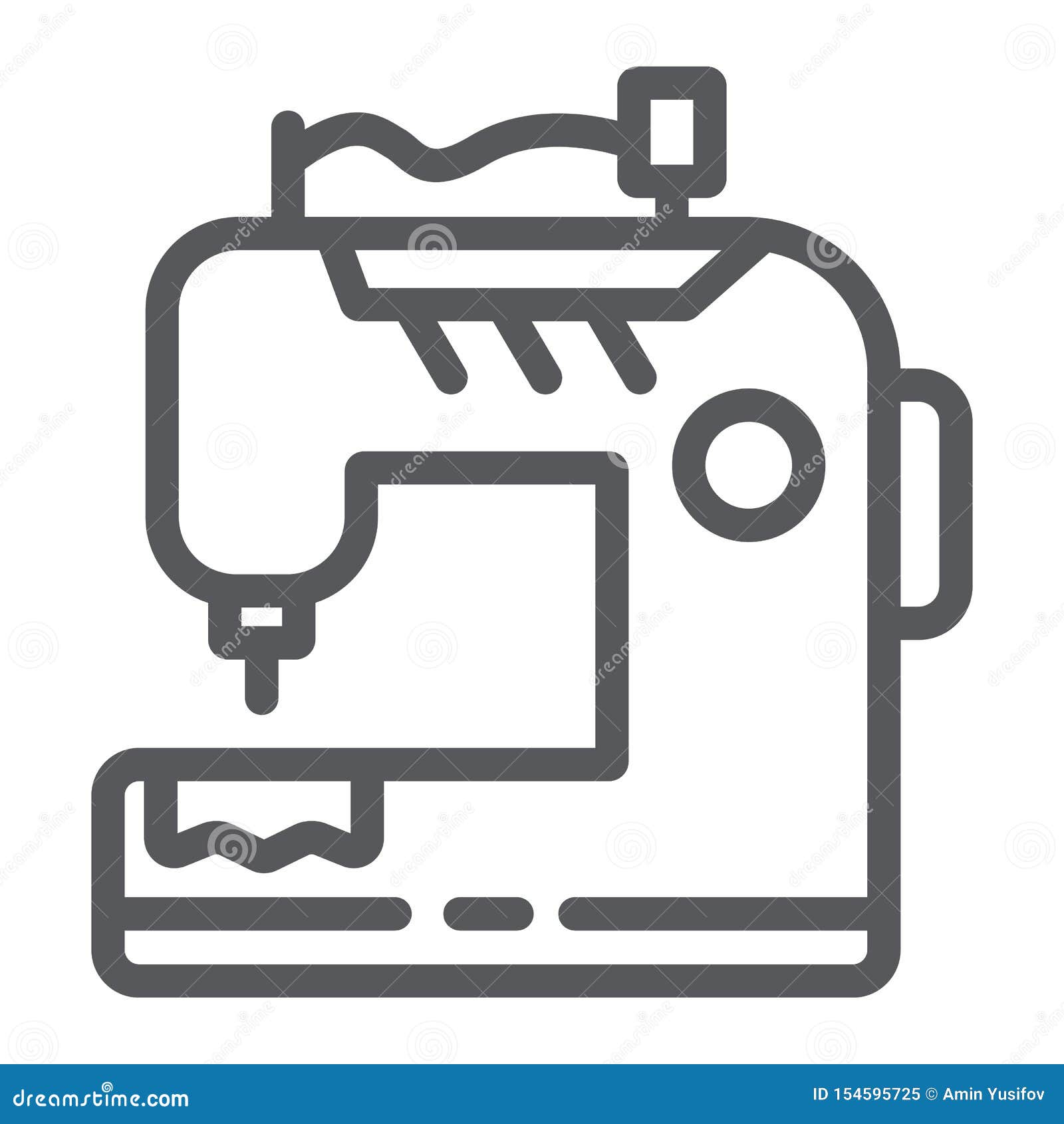 Sewing Machine Line Icon, Craft and Sew, Sewing Equipment Sign, Vector ...