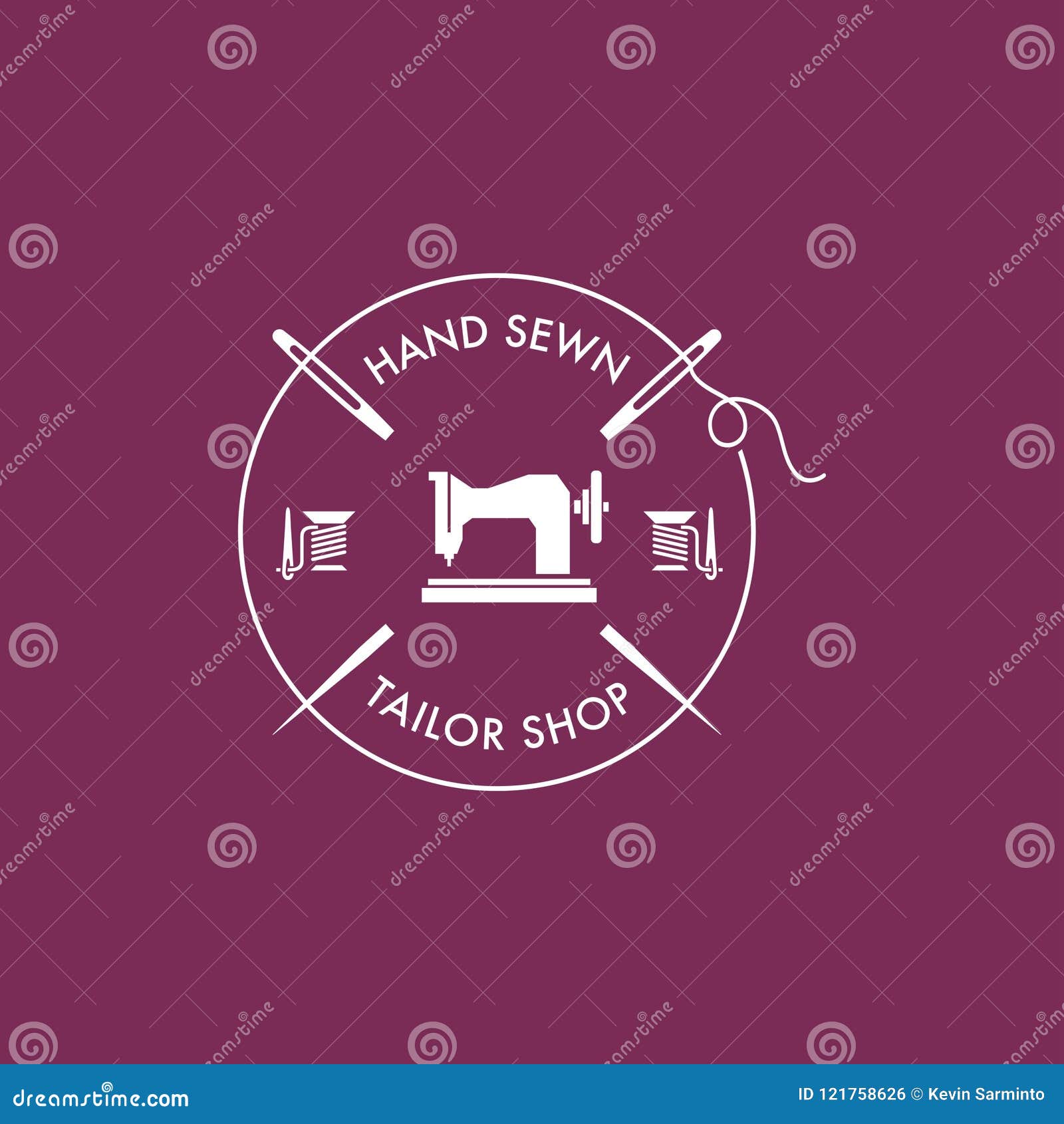 Sewing machine logo stock vector. Illustration of retro - 121758626