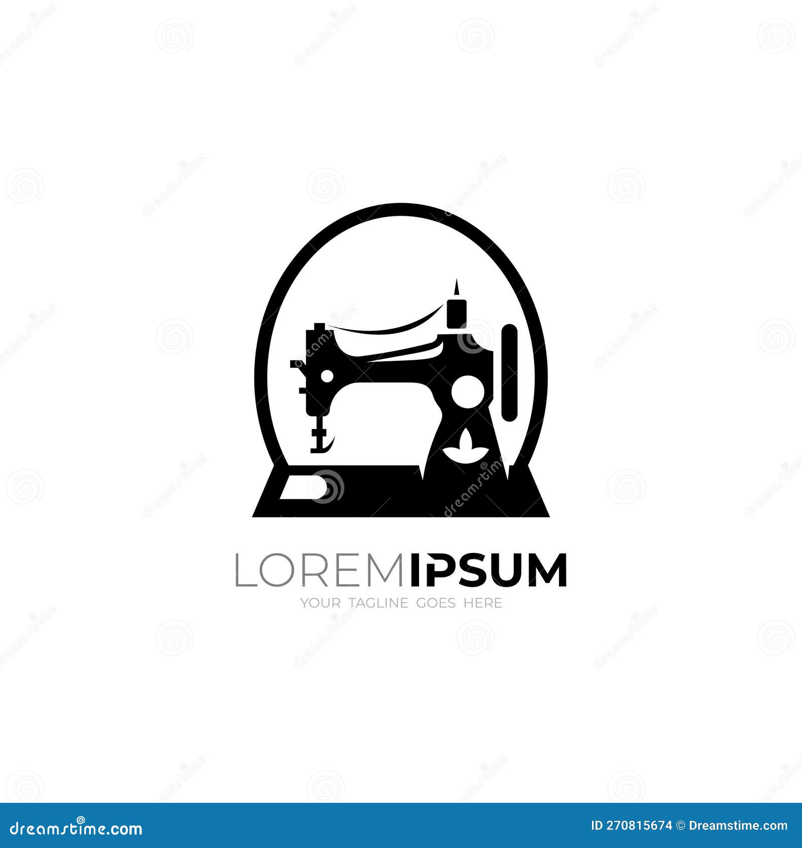 Sewing Machine Logo with Simple Design Vector, Black Color Stock Vector ...
