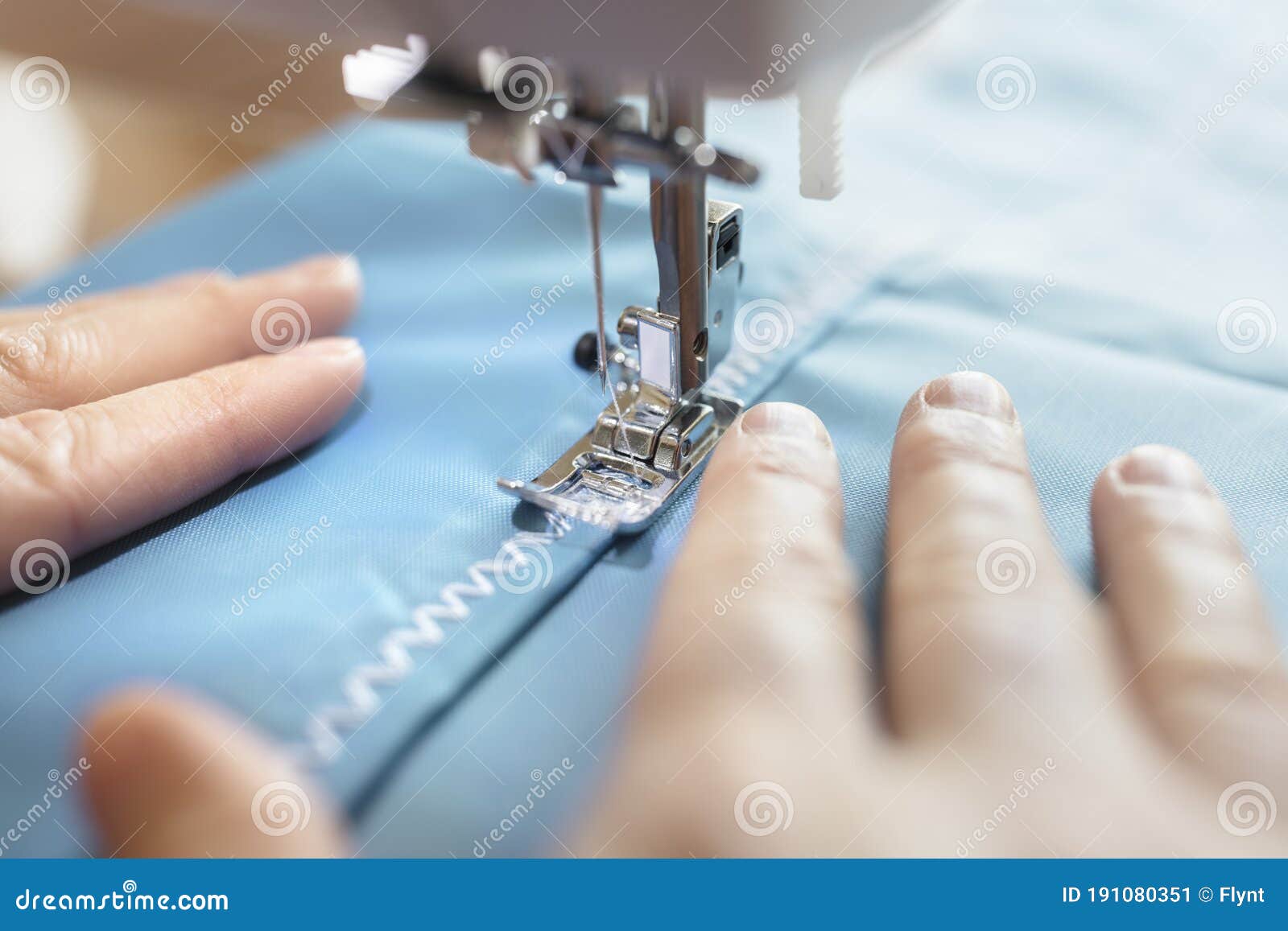 Sewing Machine and Material Background Stock Image - Image of hobby ...
