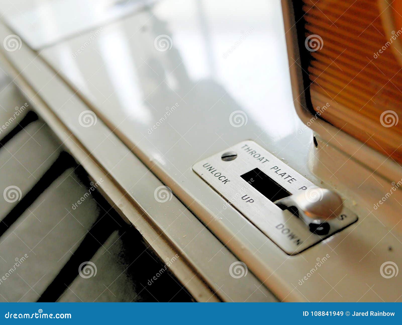 Sewing Machine Metal Switch Plate Stock Image - Image of technology ...