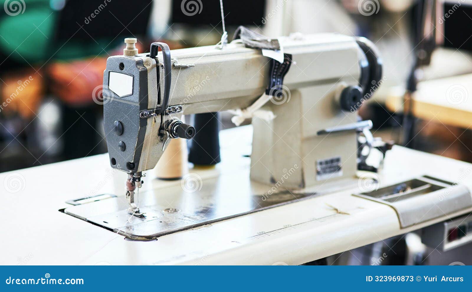 Sewing Machine, Needle and Cotton Thread for Fashion in Workshop for ...