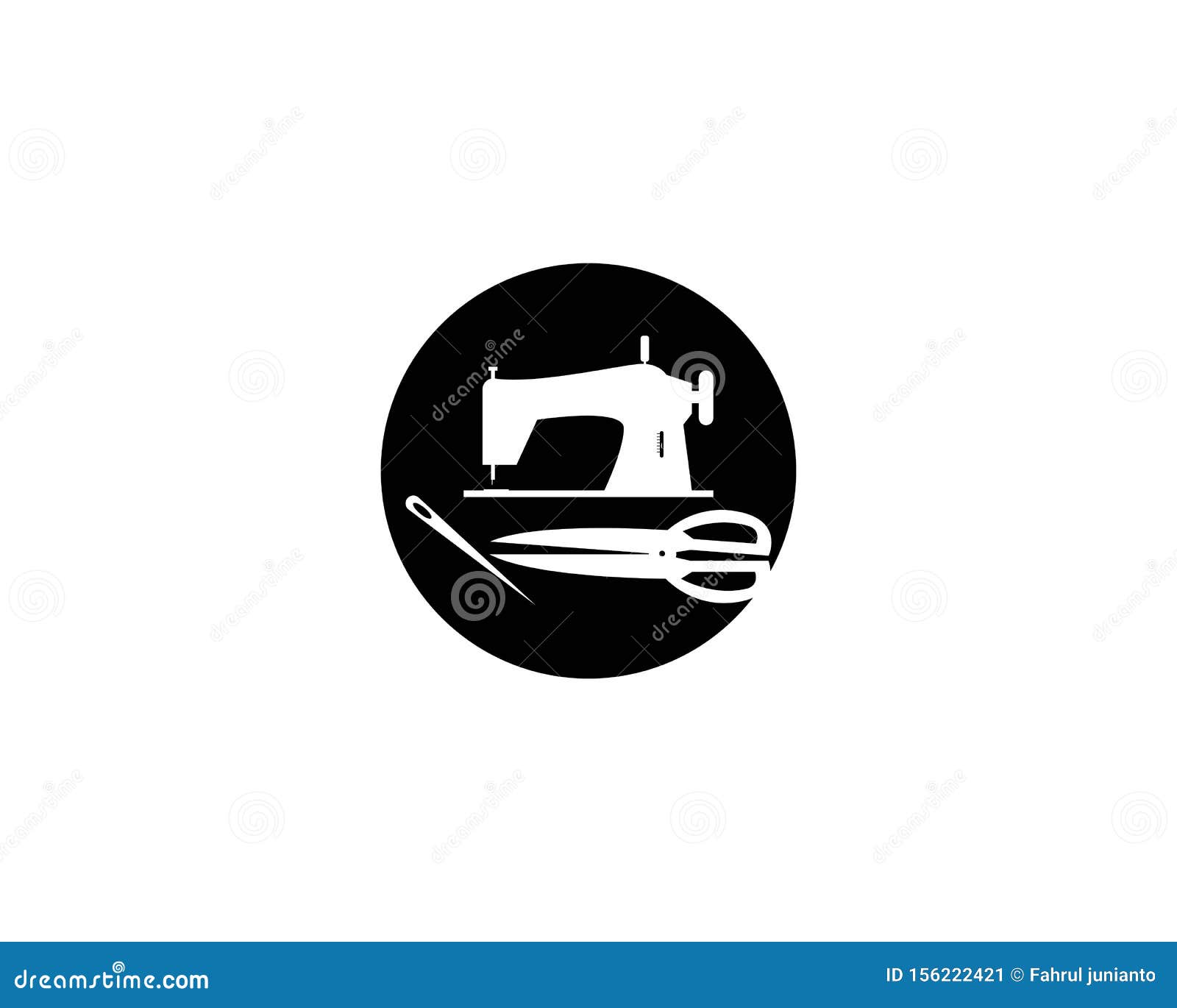 Sewing Machine , Needle and Scisor Logo Vector Illustration Stock ...