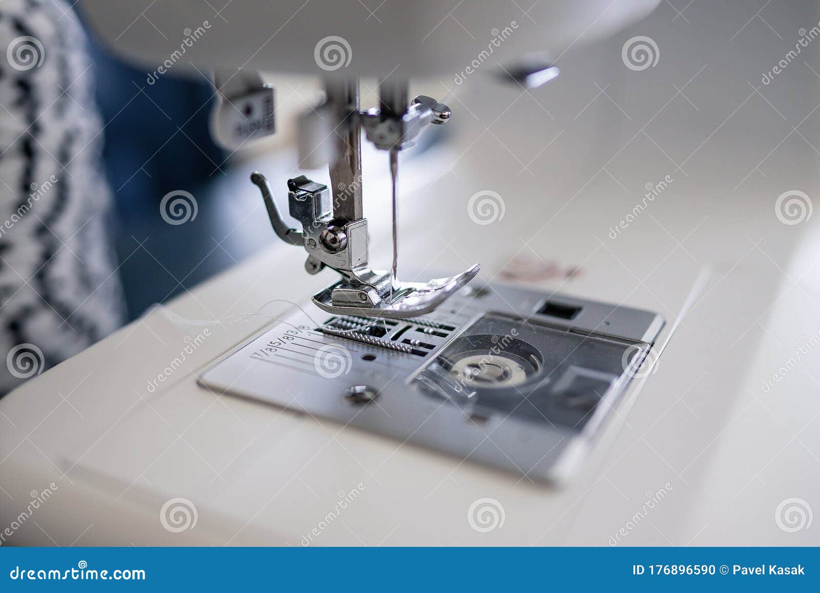 Sewing Machine Needle with Thread Stock Photo - Image of domestic ...