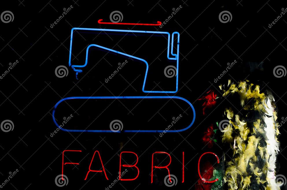 Sewing machine neon stock photo. Image of colours, craft - 31851176