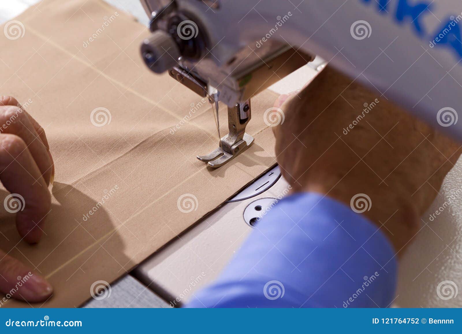 The Sewing Machine and Human Hand Stock Photo - Image of hand, human ...