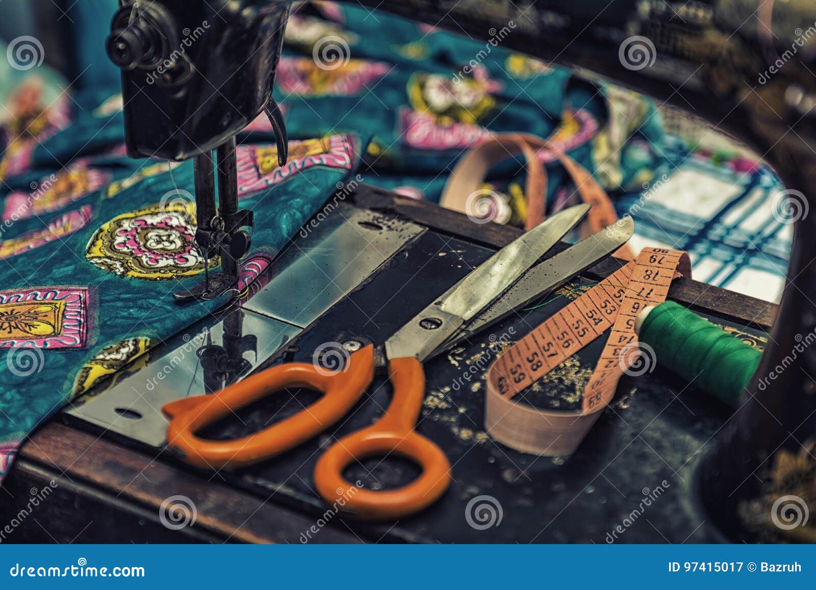 Sewing machine stock image. Image of dressmaker, manual - 97415017