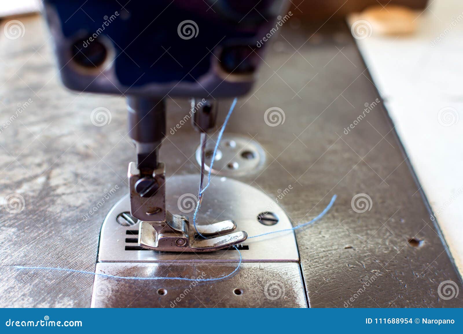 Sewing Machine in Sewing Process Stock Photo - Image of costume ...