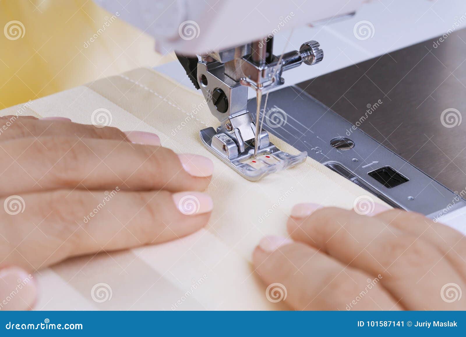 Sewing machine stock image. Image of fabric, process - 101587141