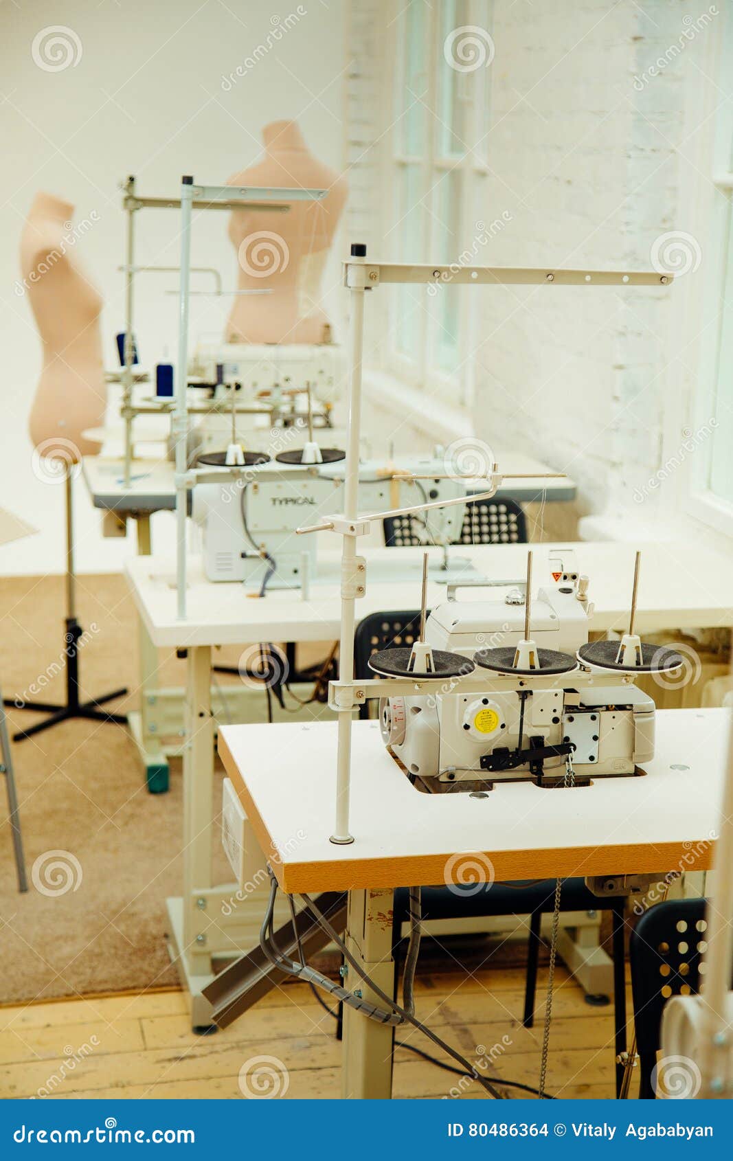 Sewing Machine are Ready for Tailoring Process Stock Photo - Image of ...
