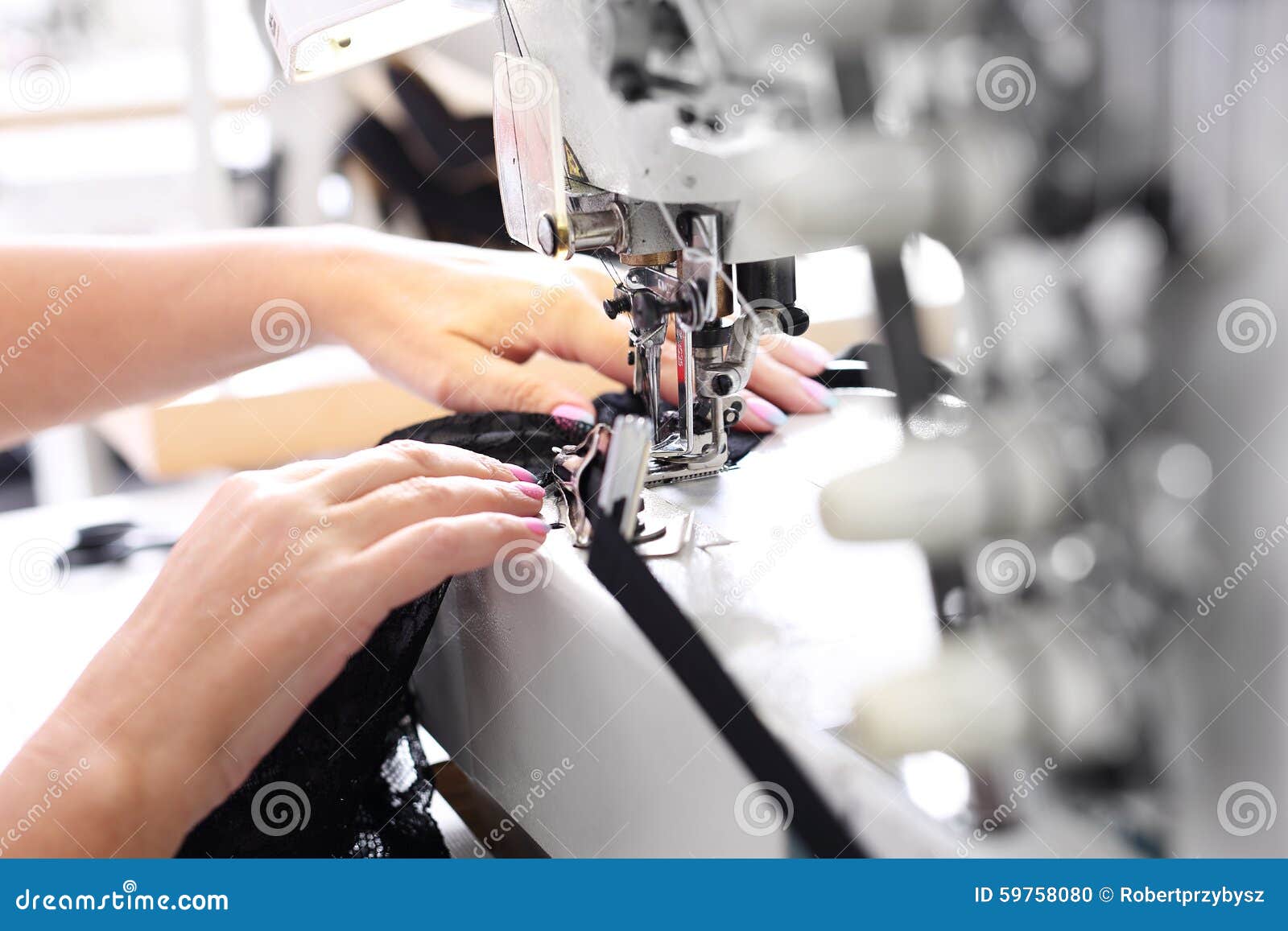 Sewing on a machine stock photo. Image of design, overlock - 59758080