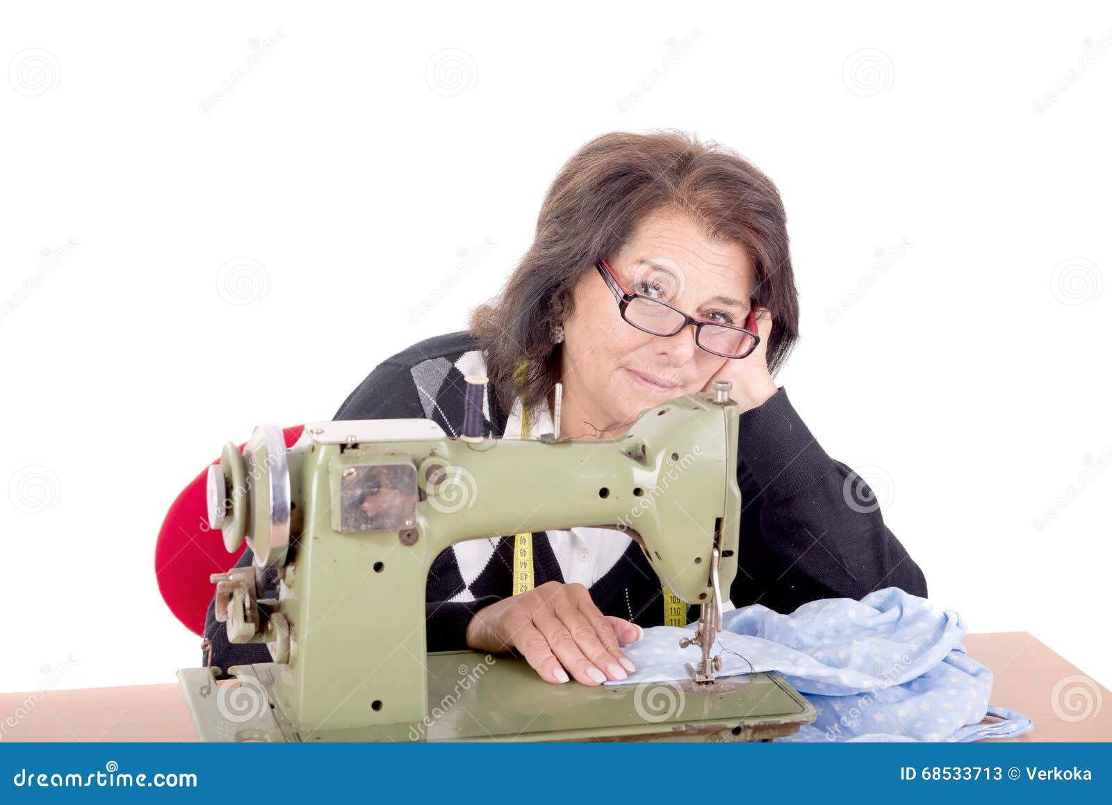 Sewing machine stock image. Image of healthy, mature - 68533713