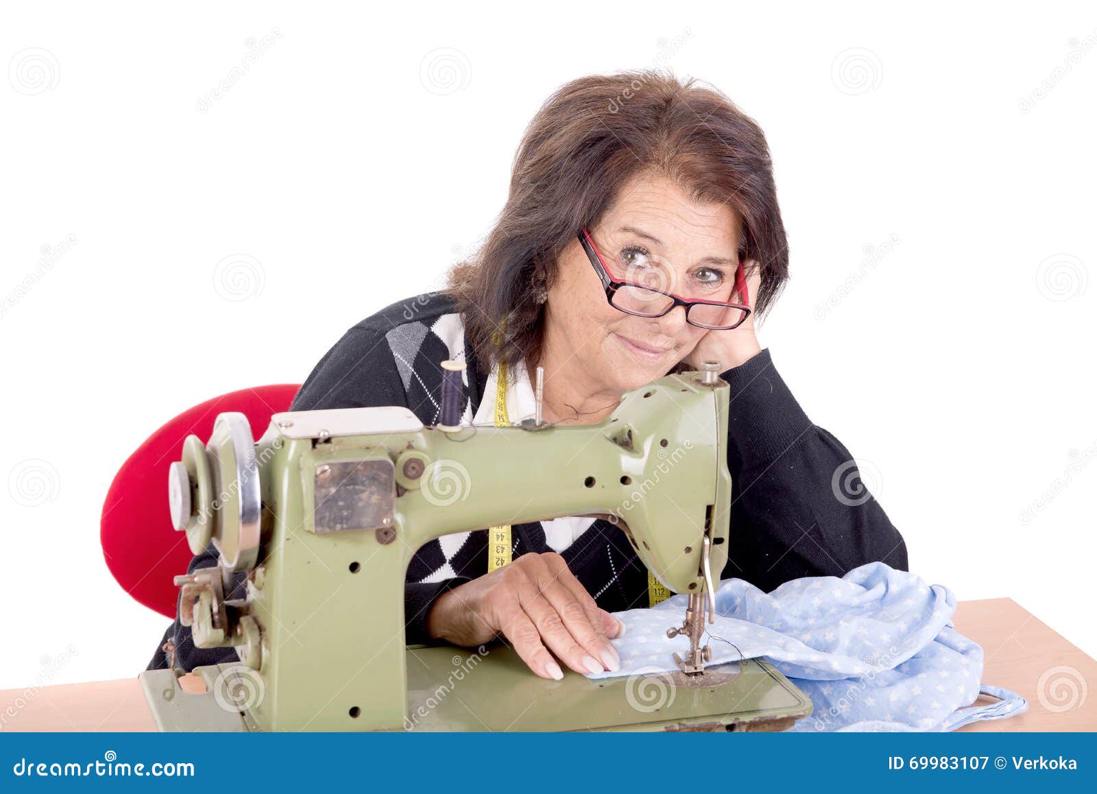 Sewing machine stock image. Image of human, measure, face - 69983107