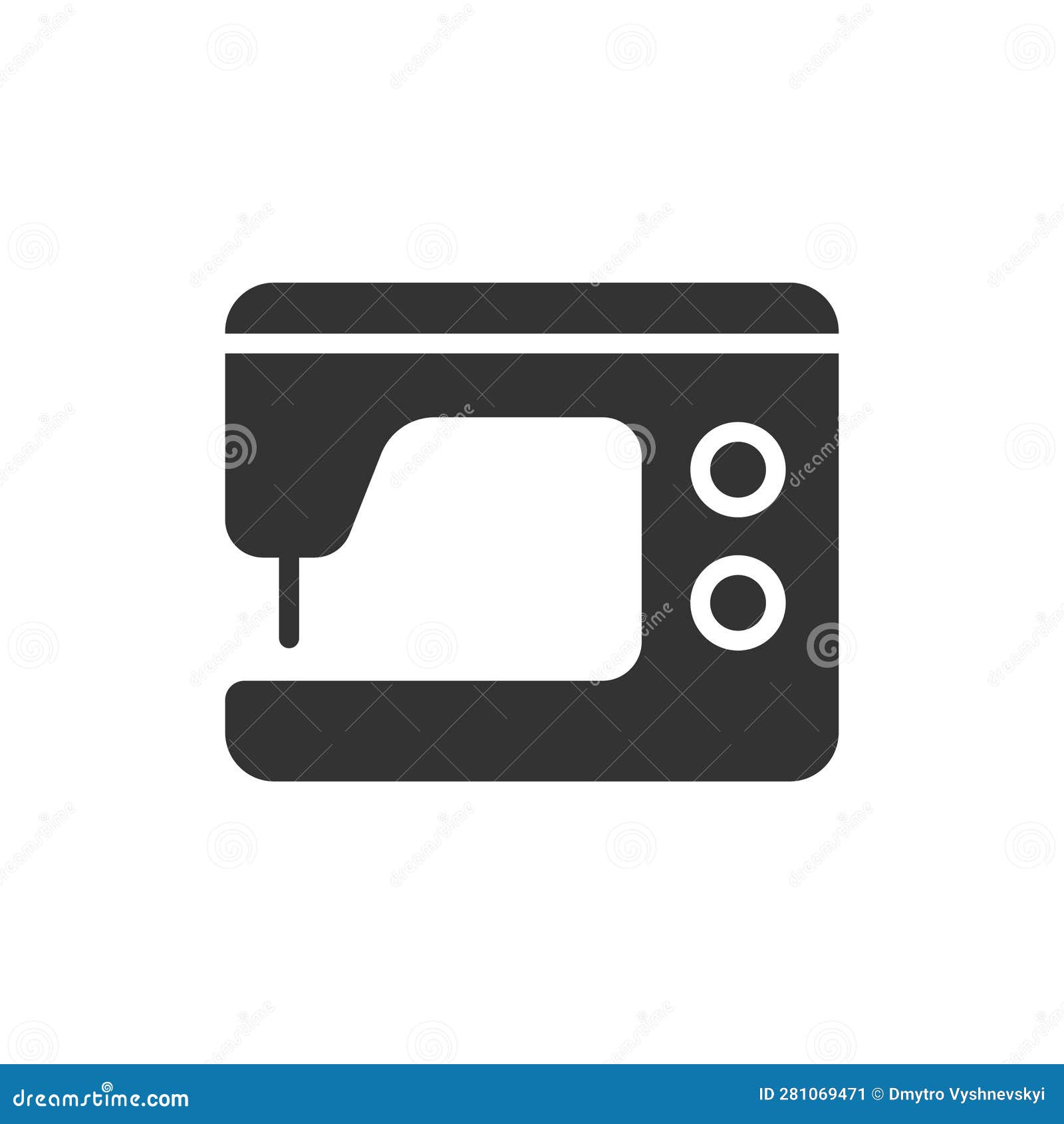 Sewing Machine Silhouette Vector Icon Stock Vector Illustration Of