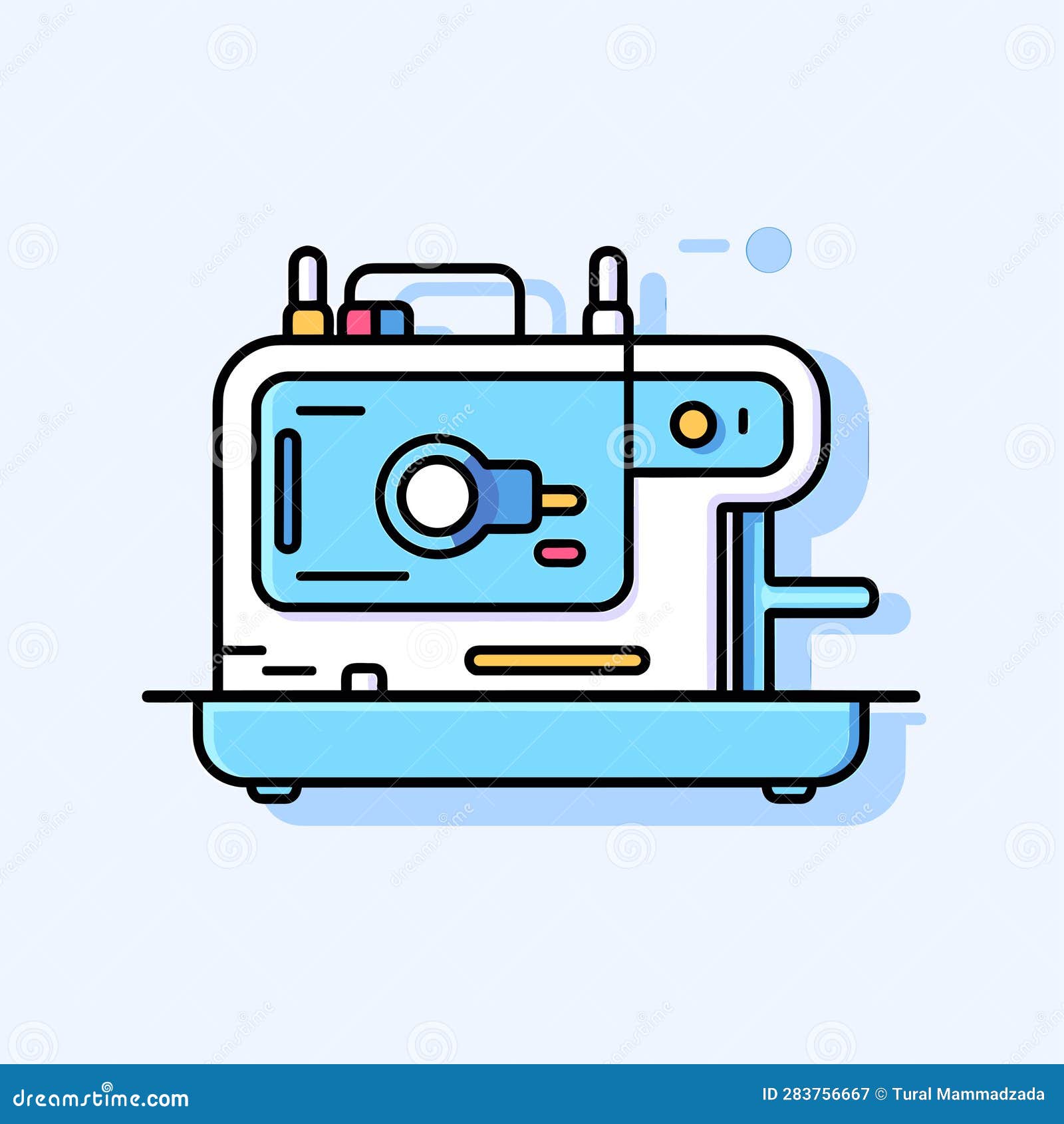 Vector of a Sewing Machine Icon on a Tabletop Stock Vector ...