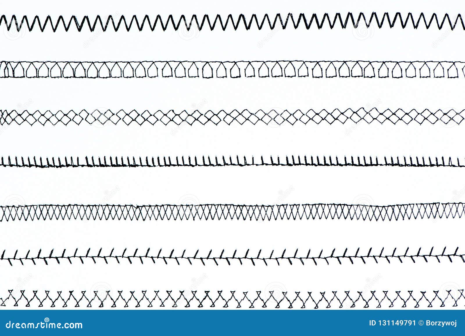 Sewing machine stitches stock illustration. Illustration of machine ...
