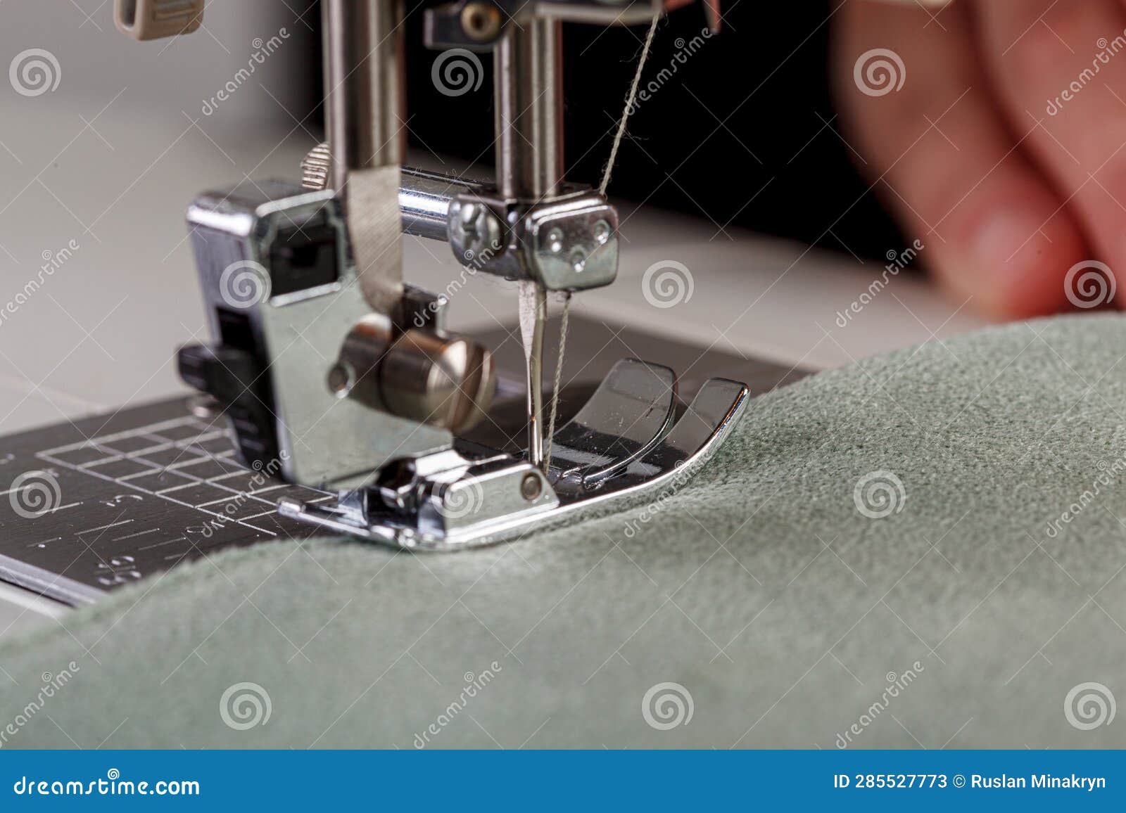 Sewing Machine, Stitching Fabrics, Needle in a Round Plan Stock Image ...