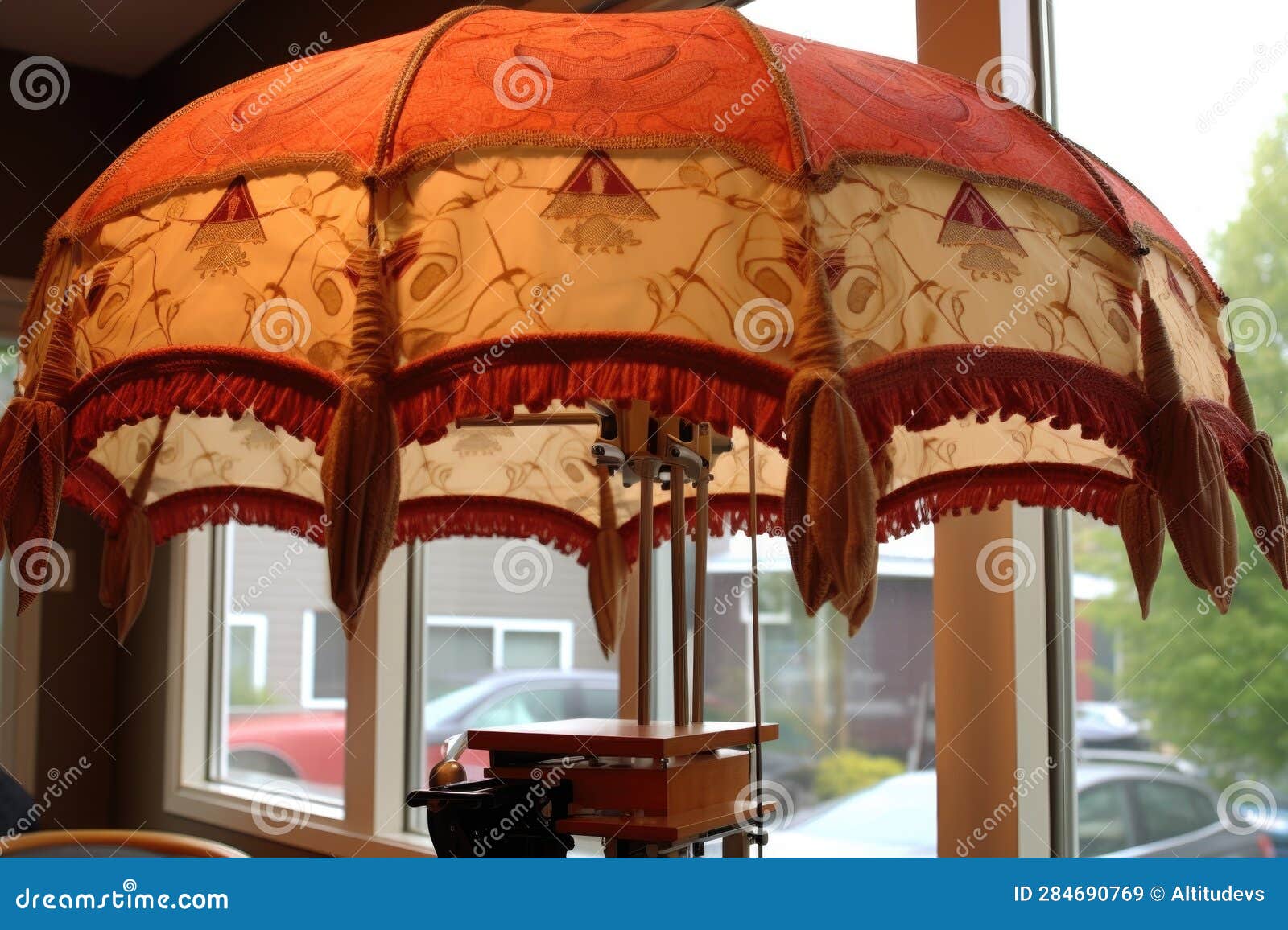 Sewing Machine Stitching Umbrella Canopy Details Stock Image - Image of ...