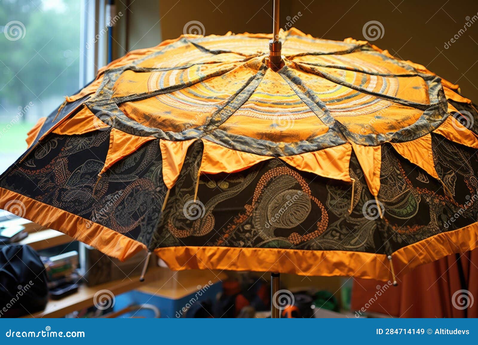 Sewing Machine Stitching Umbrella Canopy Details Stock Image - Image of ...