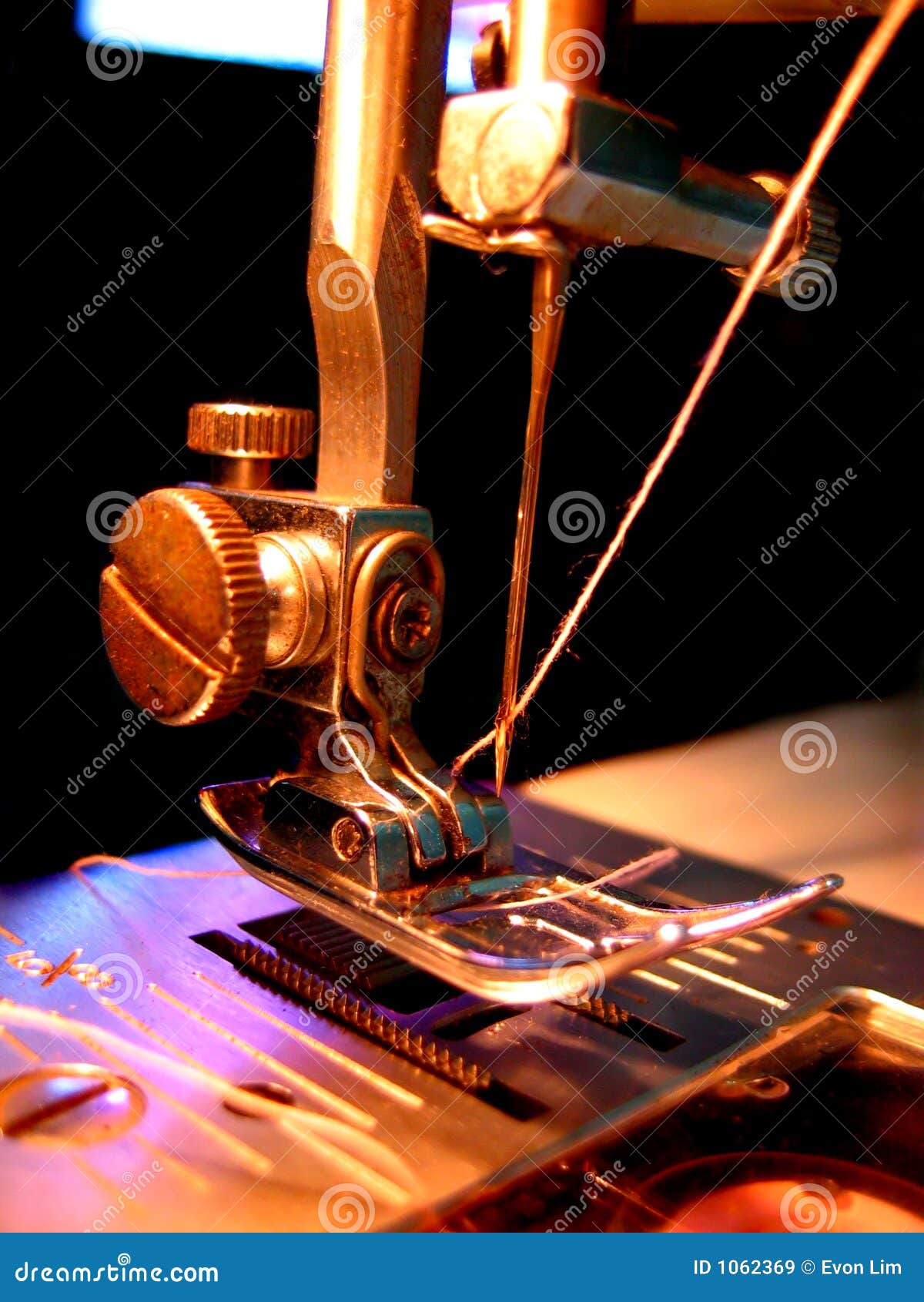 Sewing machine threaded stock image. Image of bobbing - 1062369