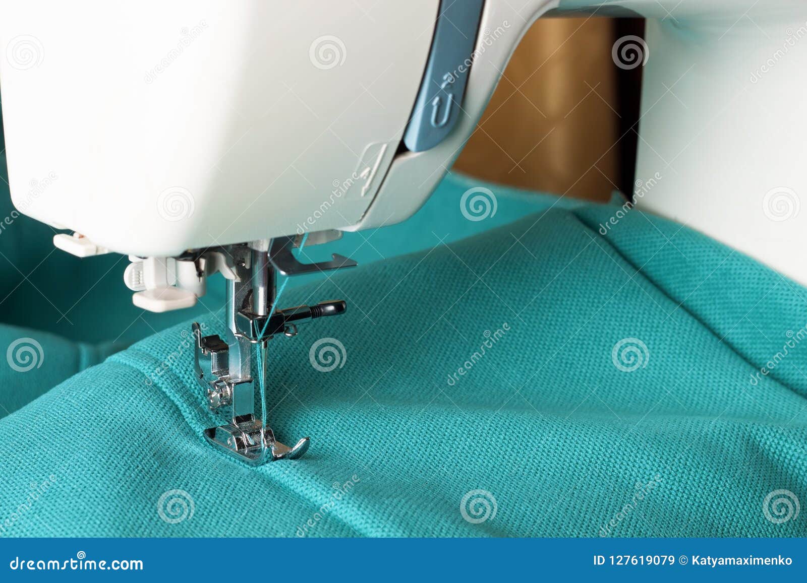 A Sewing Machine and Item of Clothing . Stock Image - Image of ...