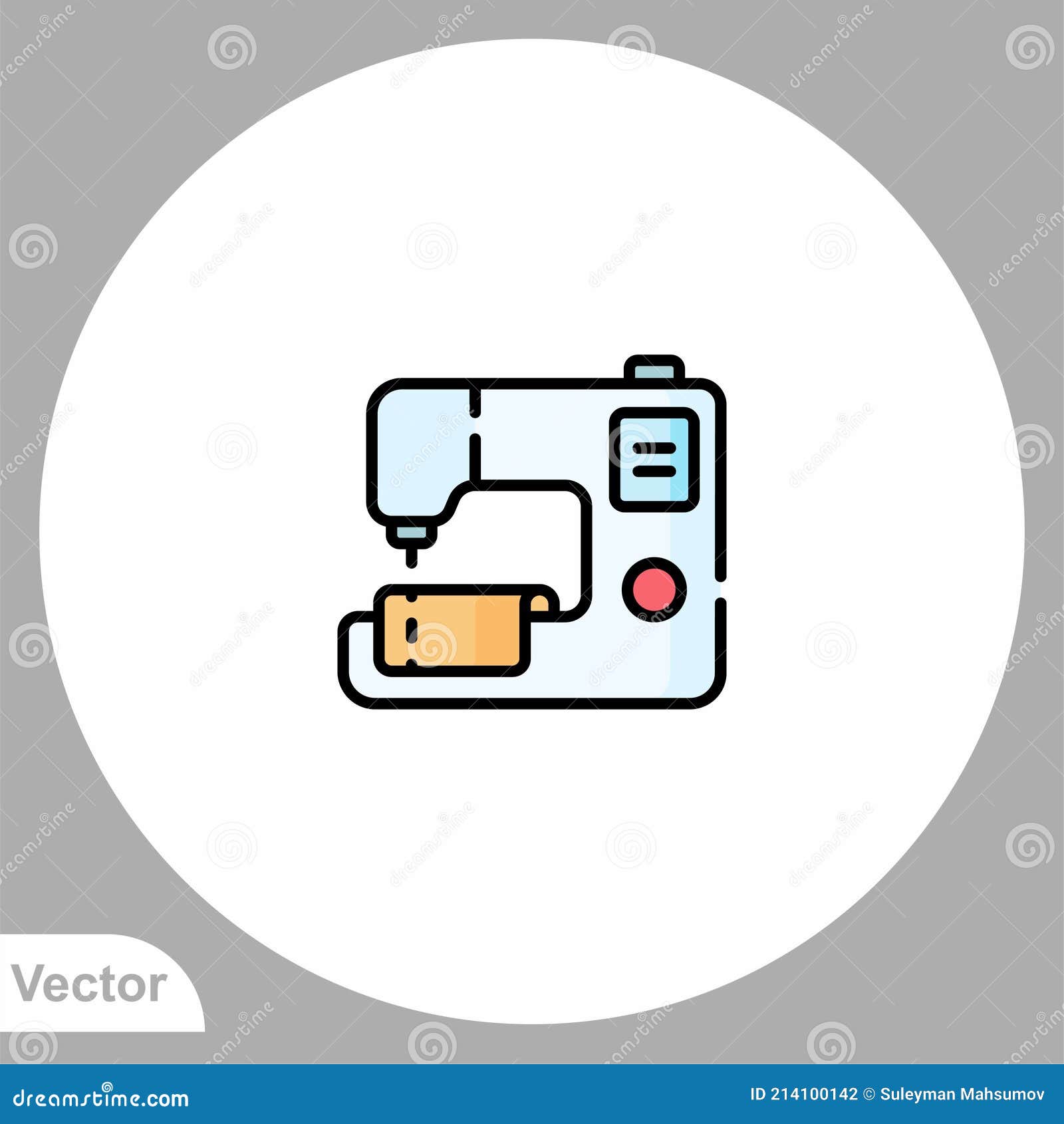 Sewing Machine Vector Icon Sign Symbol Stock Vector - Illustration of ...
