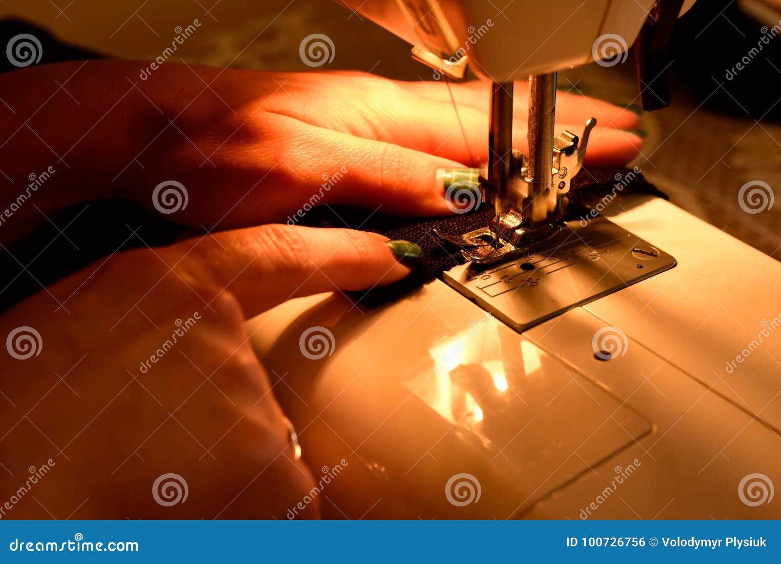 Sewing machine working stock photo. Image of seam, manual - 100726756
