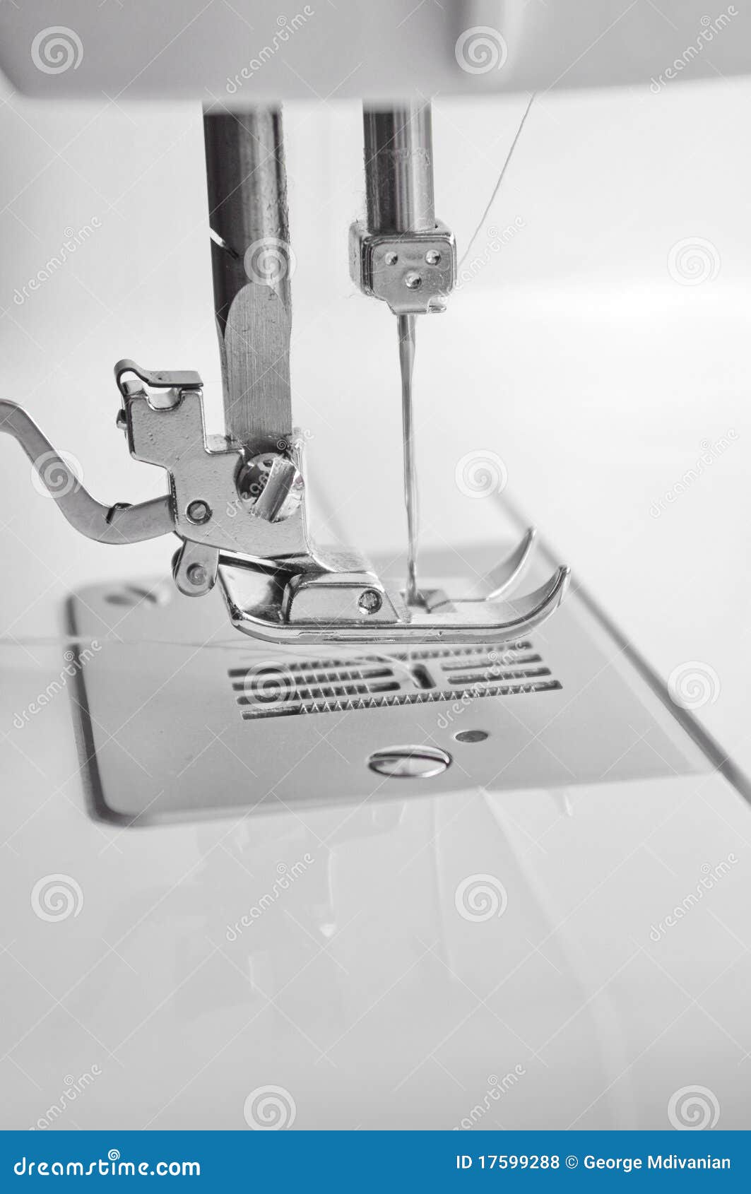 Sewing maching stock photo. Image of grey, zoom, metal - 17599288